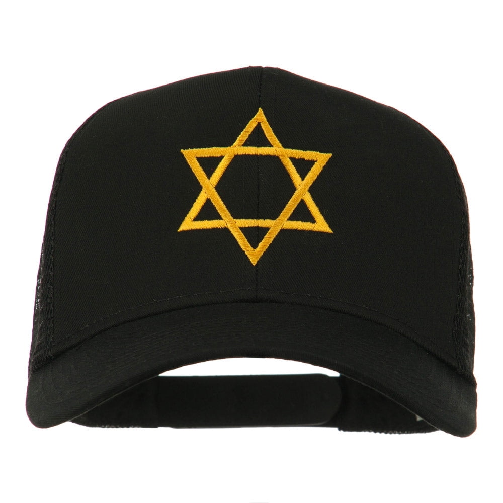 Star of David Embroidered Mesh Back Cap - Black OSFM - Walmart.com