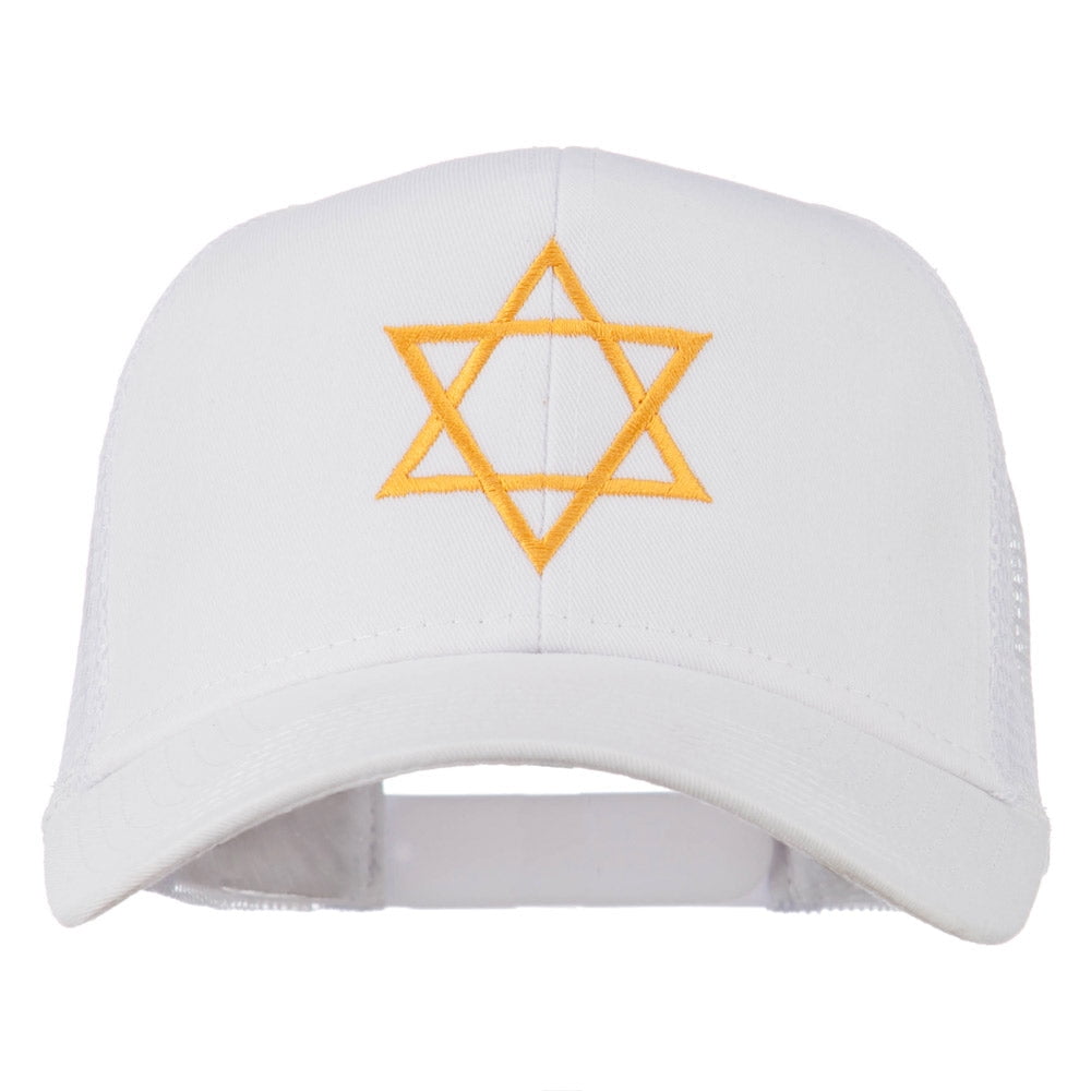 Star of David Embroidered Mesh Back Cap - White OSFM - Walmart.com