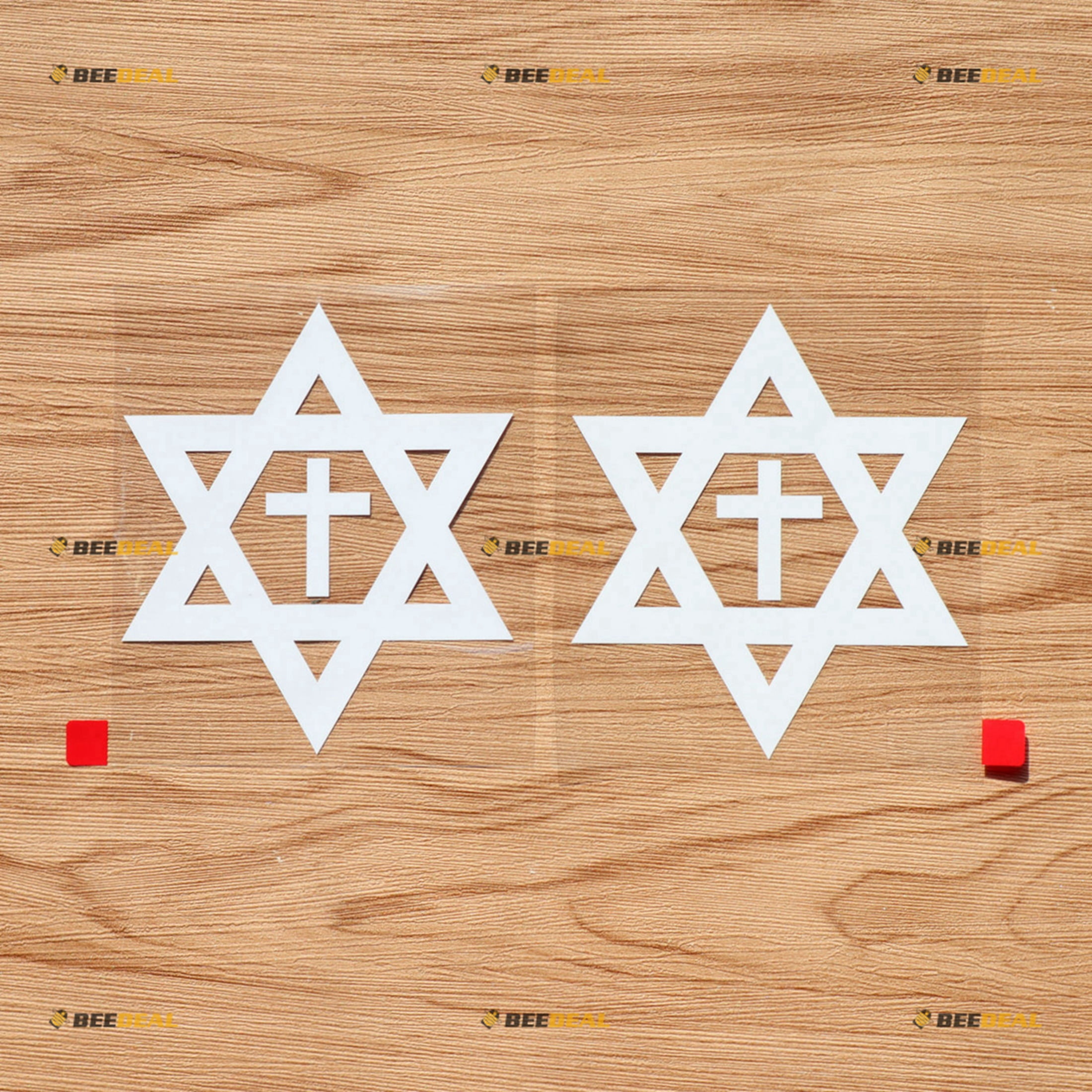 Star of David Jesus Cross Decal Sticker Vinyl Jewish Jew Magen Israel ...