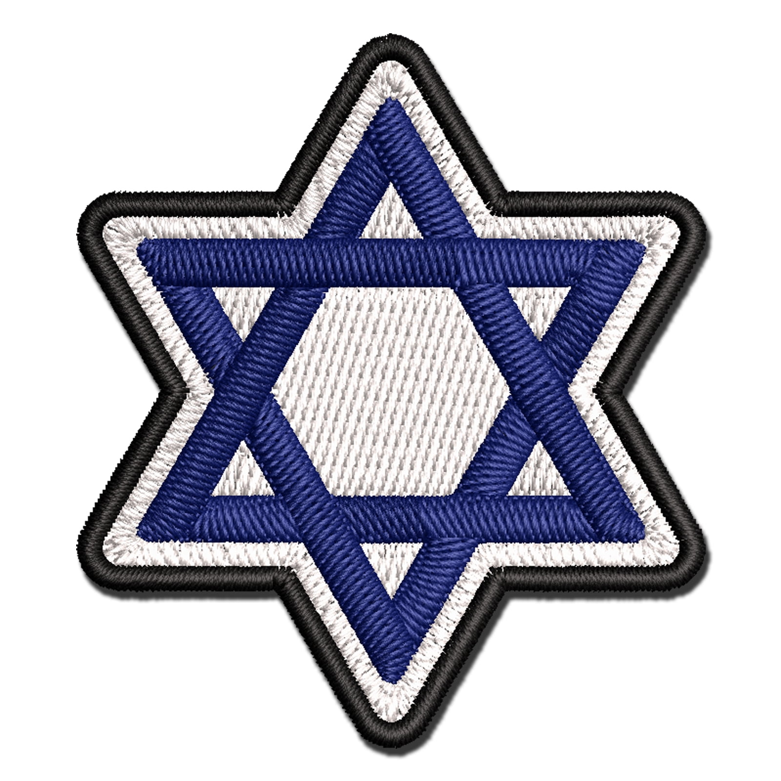 Star of David Jewish Applique Multi-Color Embroidered Hook & Loop Patch ...