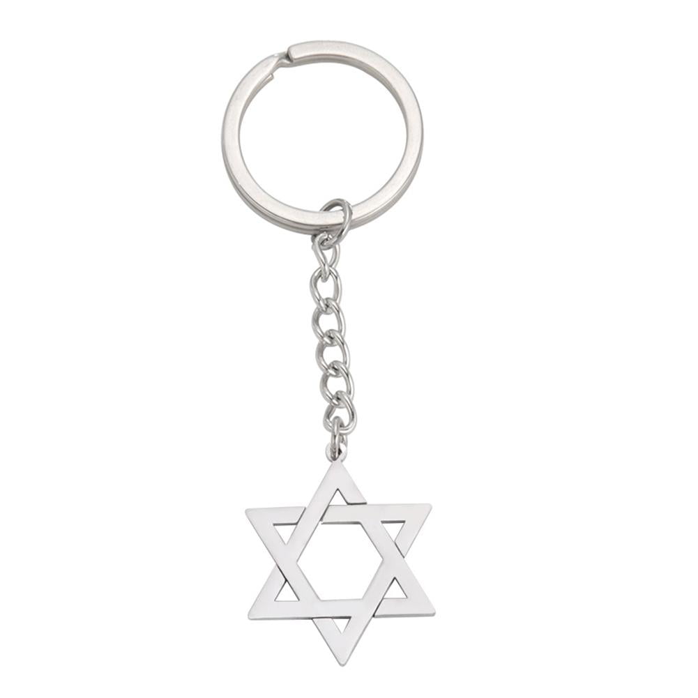 Star of David Keychain Israel Jewish Hexagram Amulet Trend Jewelry ...