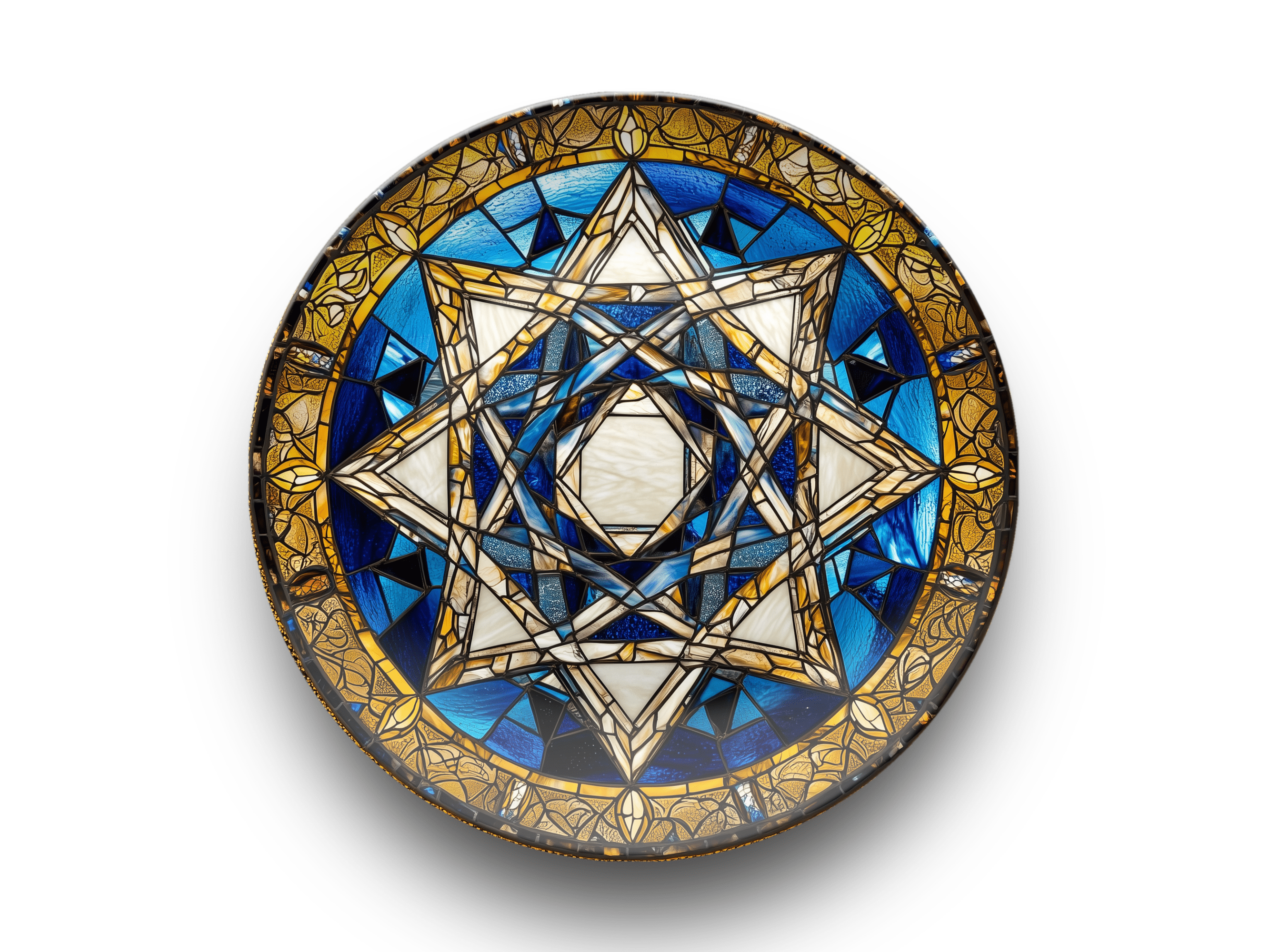 Star of David Plate – Unbreakable Judaica Dish, Stained Glass Design ...
