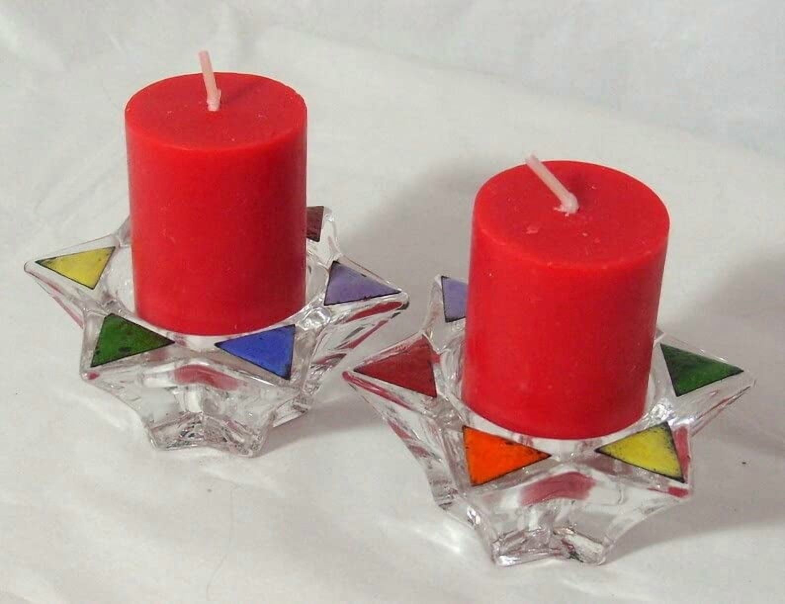 Star of David Shabbat Candle Holders - Shades of the Rainbow - Walmart.com