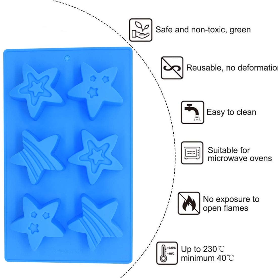 Star shaped cake mold homemade soap mold 2 silicone cake molds 6-cavity ...