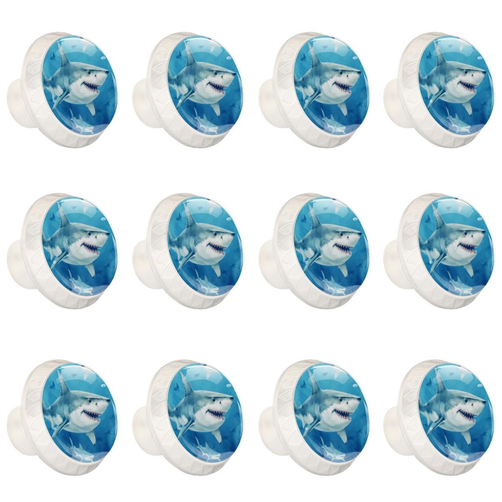 Star shark 12 Pcs White Round Drawer Pulls with Screws,ABS and Glass ...