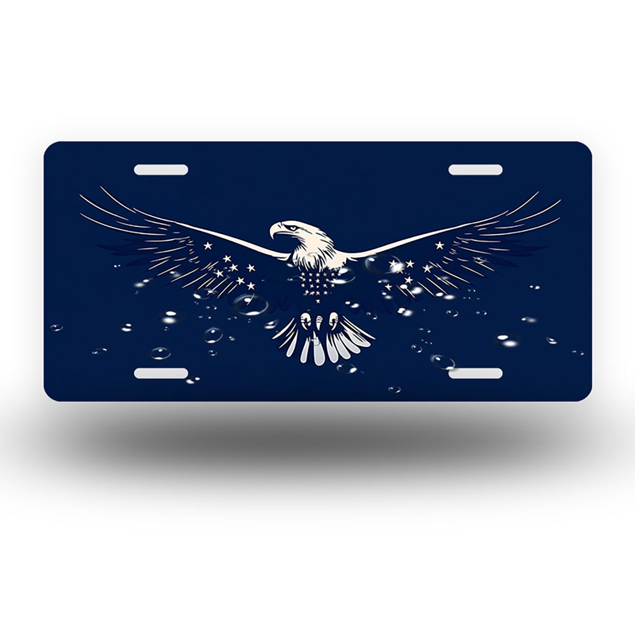 Star spangled Flying Eagle Front License Plate, Funny Standard Plates ...