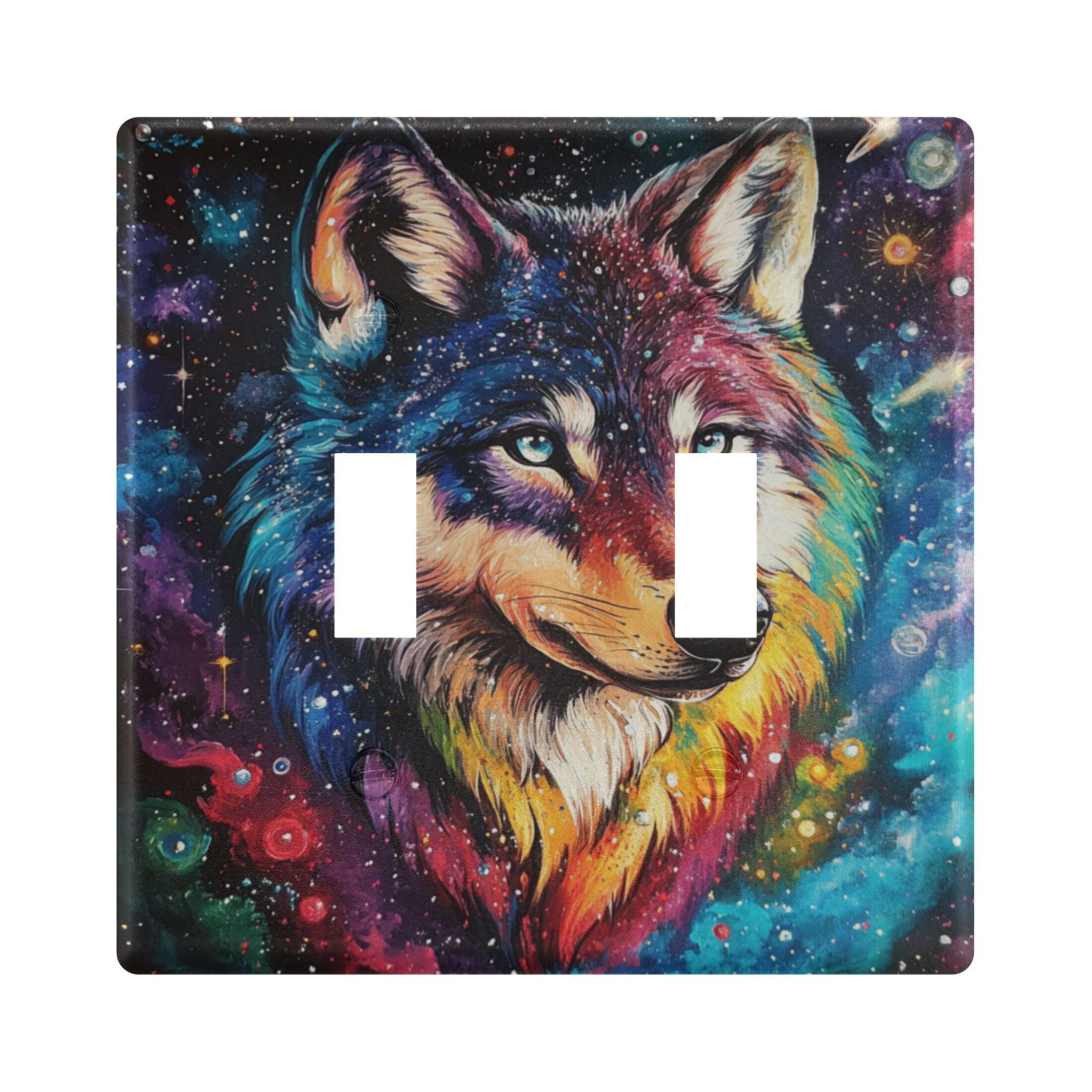 Star-studded Wolf Decorative Light Switch Plates Switch Cover ...