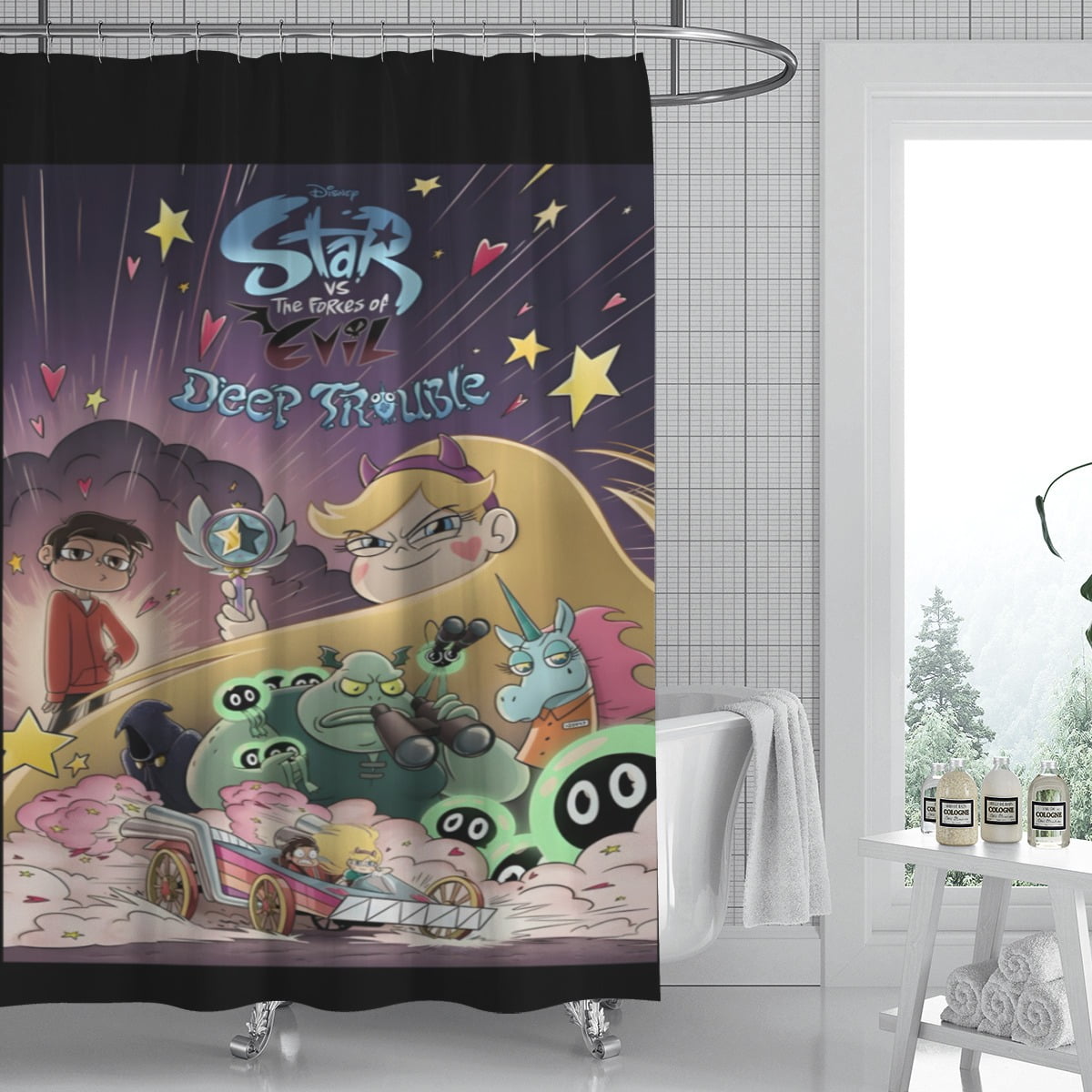 Star vs.the Forces of Evil shower curtain presents a beloved design, is ...