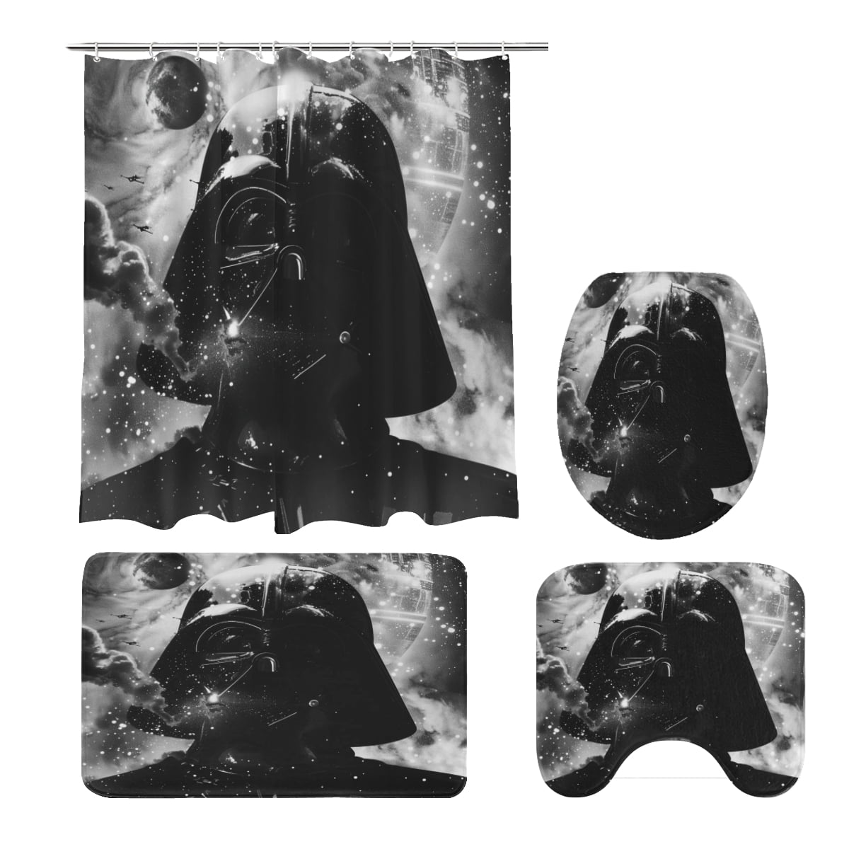 Star wars Bathroom shower curtain set 4-piece, bathroom set with rugs ...