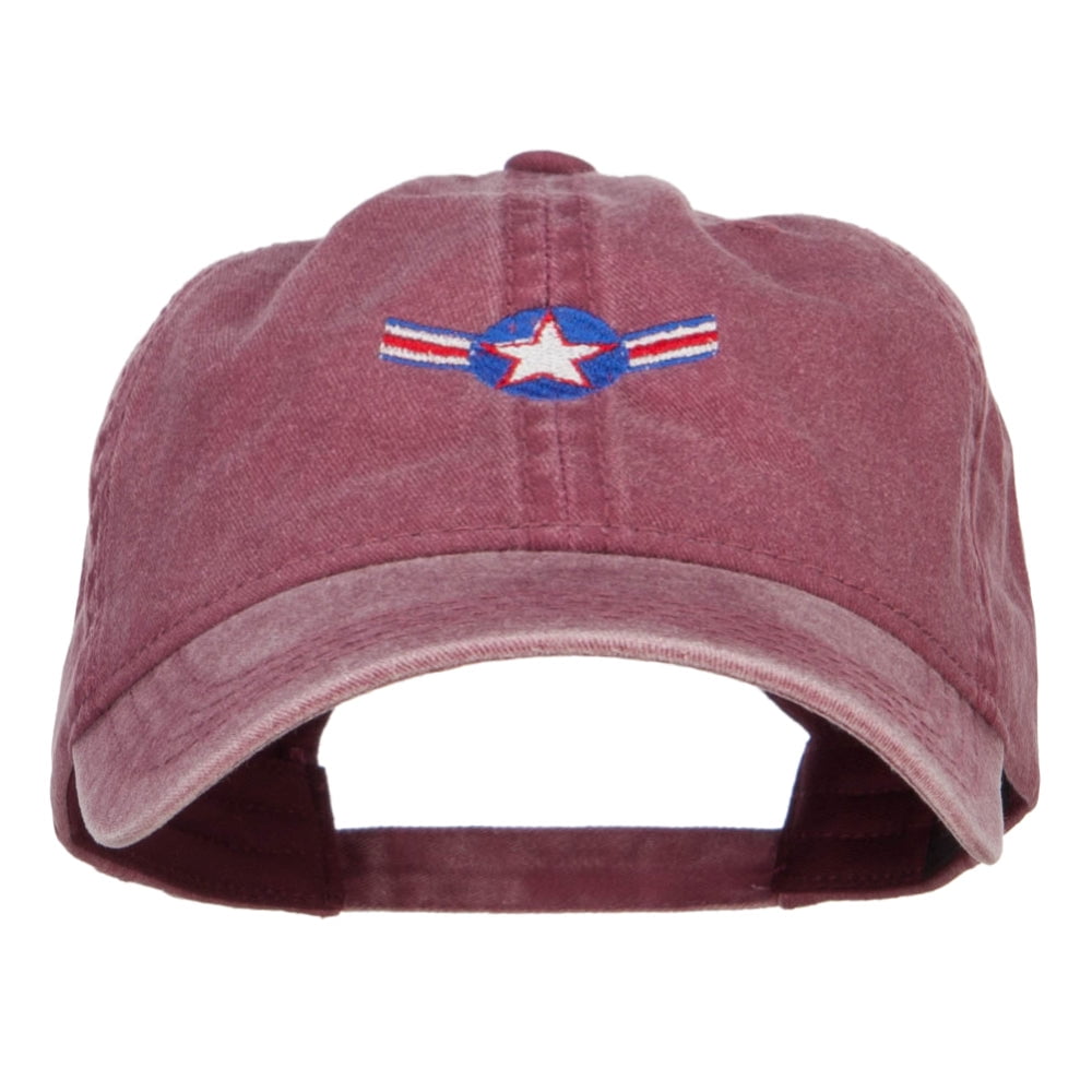 Star with Ribbon Embroidered Washed Cap - Maroon OSFM - Walmart.com