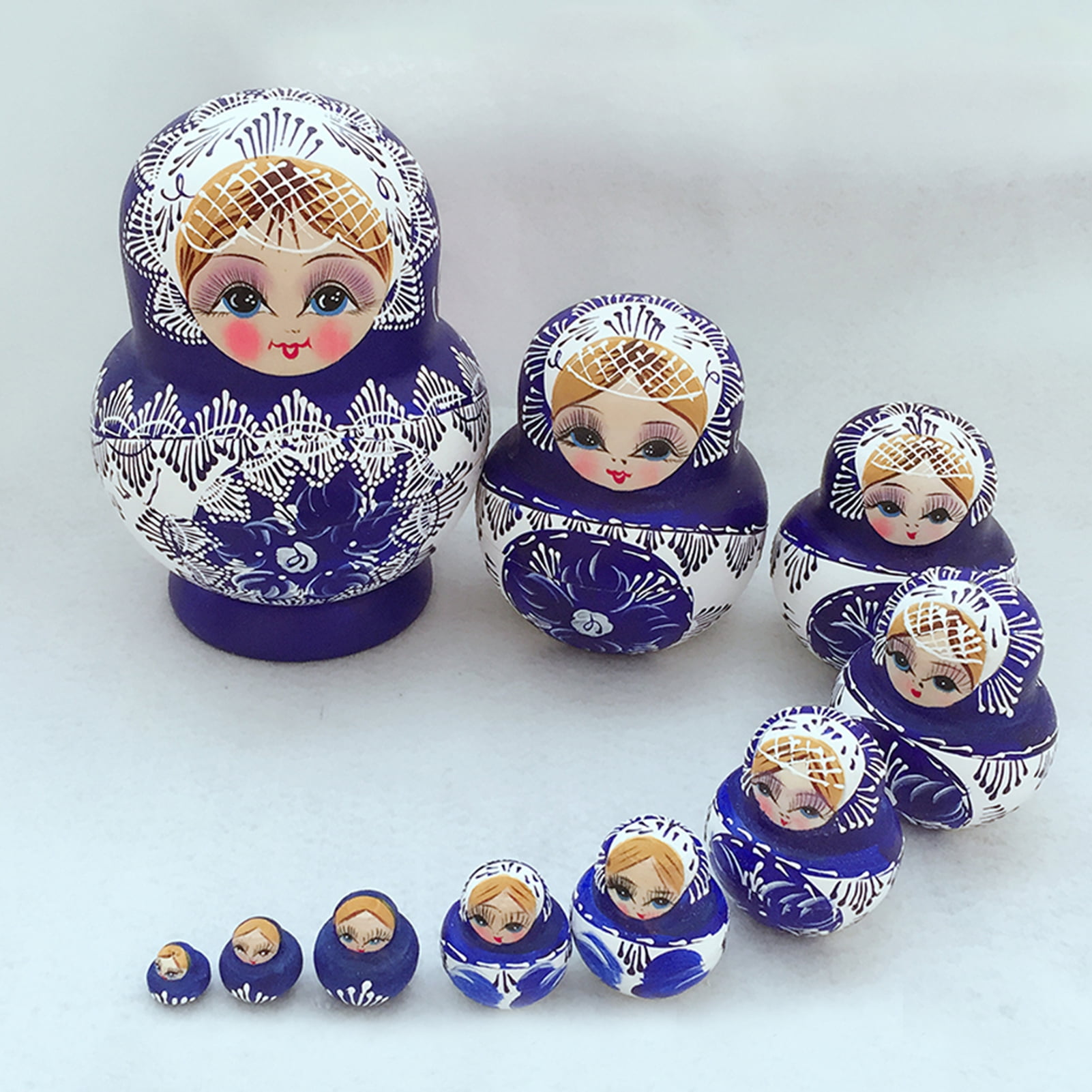 StarBay 10Pcs/Set Russian Nesting Dolls Matryoshka Wooden Handmade Toy ...