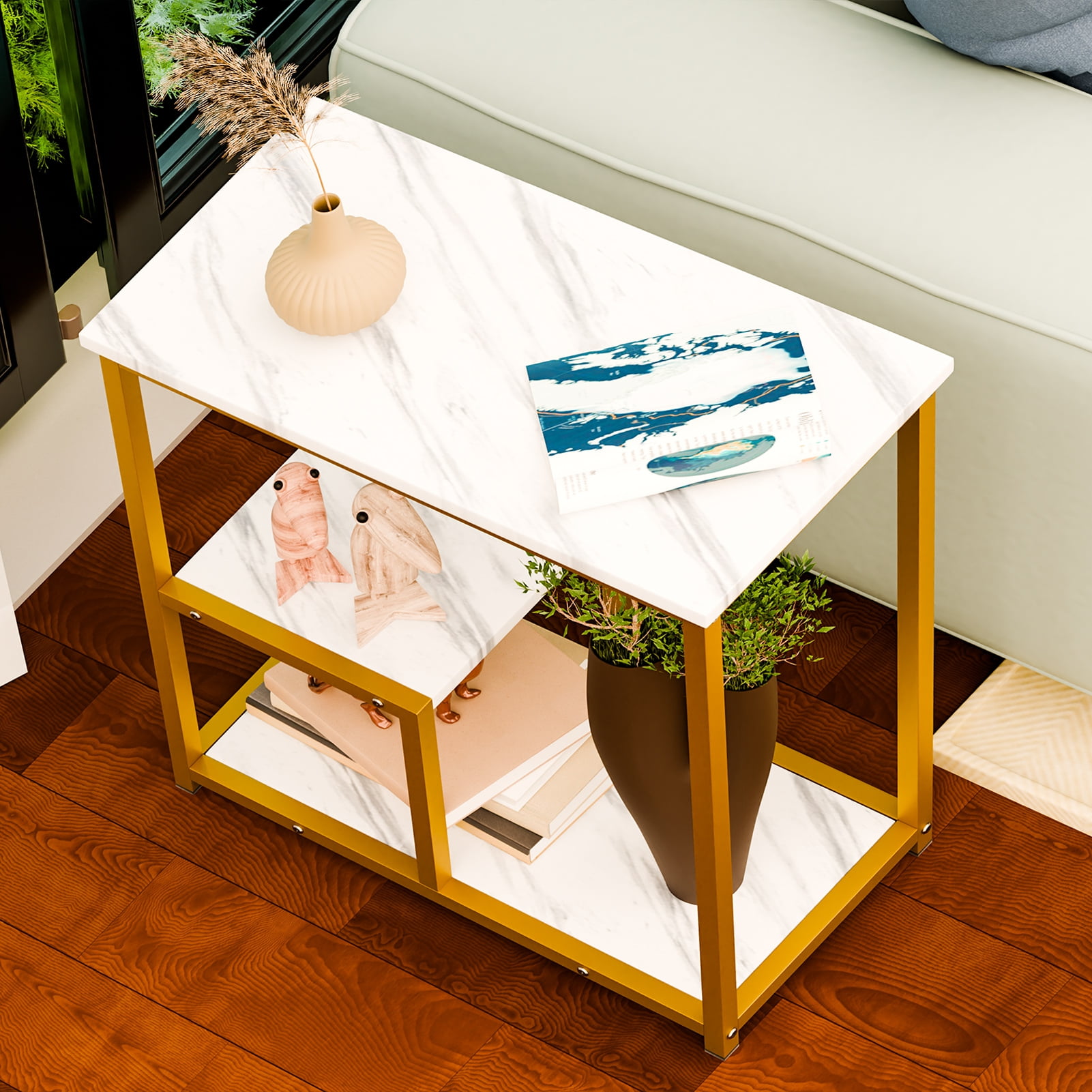 StarBay 3-Tier Couch Table End Table Narrow Side Table Rectangle Sofa ...