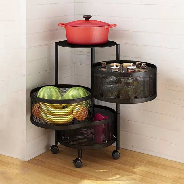 StarBay 3 Tier Installation-free Storage Rack Rotating Kitchen Storage ...