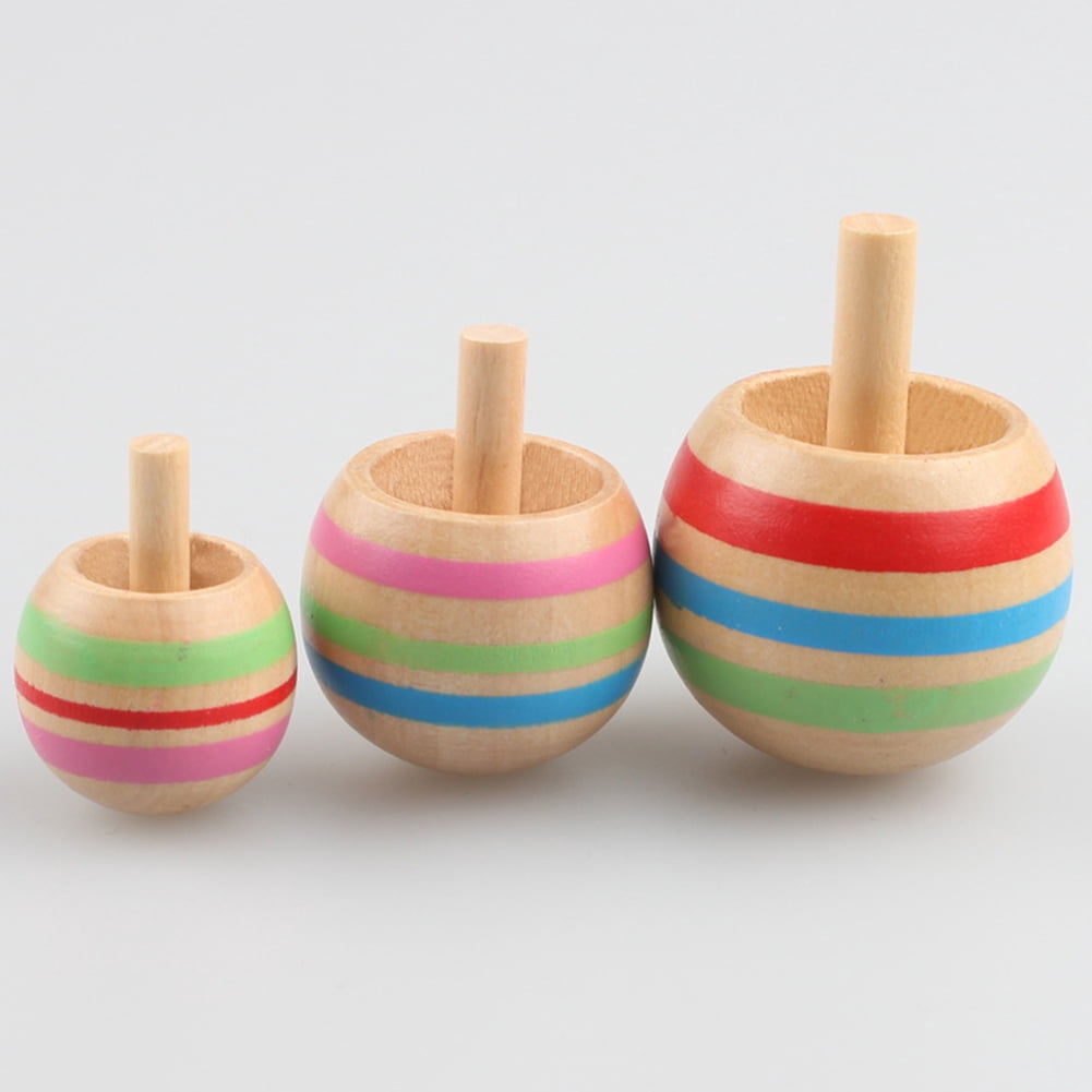 StarBay 3Pcs Wooden Finger Spinner Desktop Spinning Top Kids Toy Stress ...