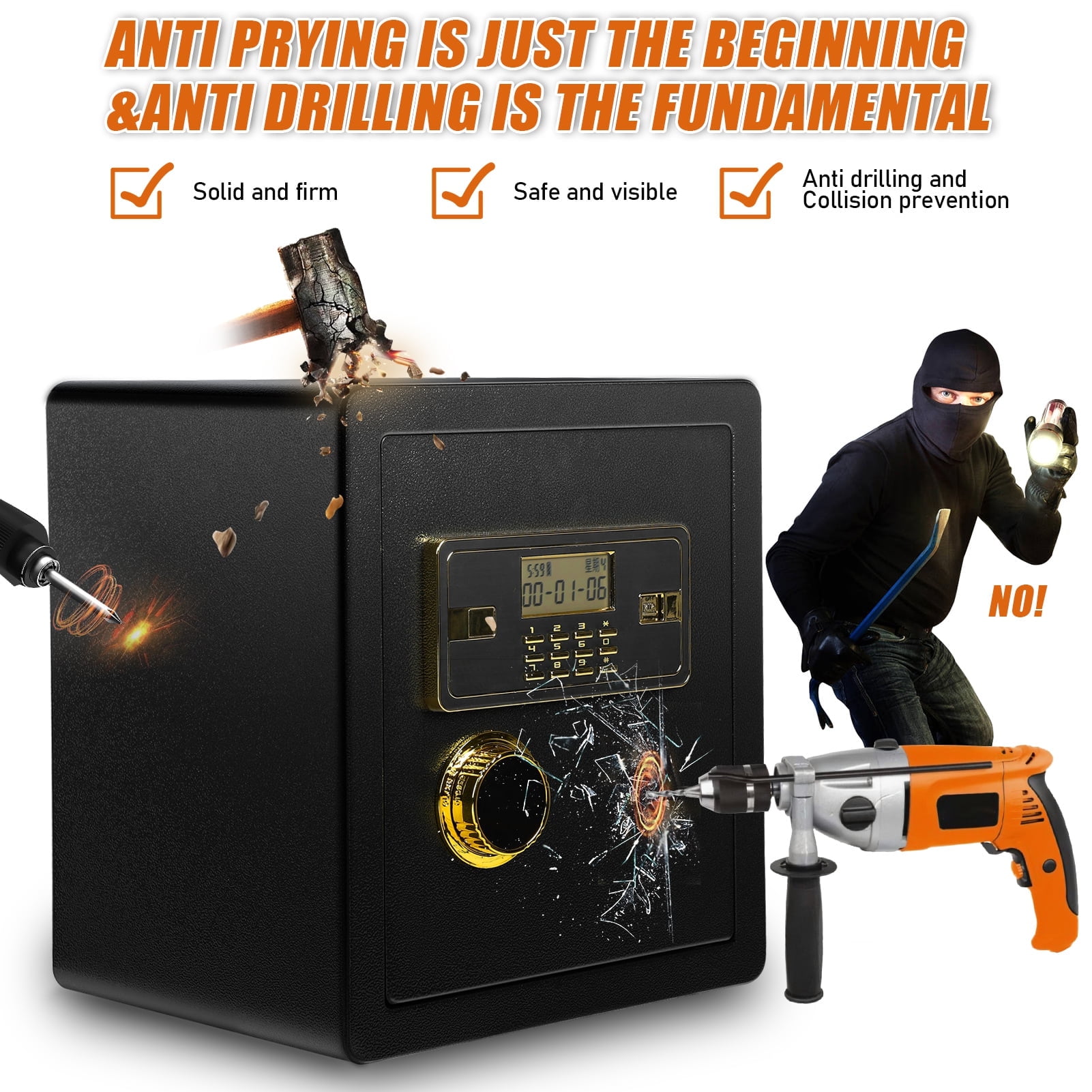 StarBay 40cm Safe Deposit Box Electronic Password Safe Document Safe ...