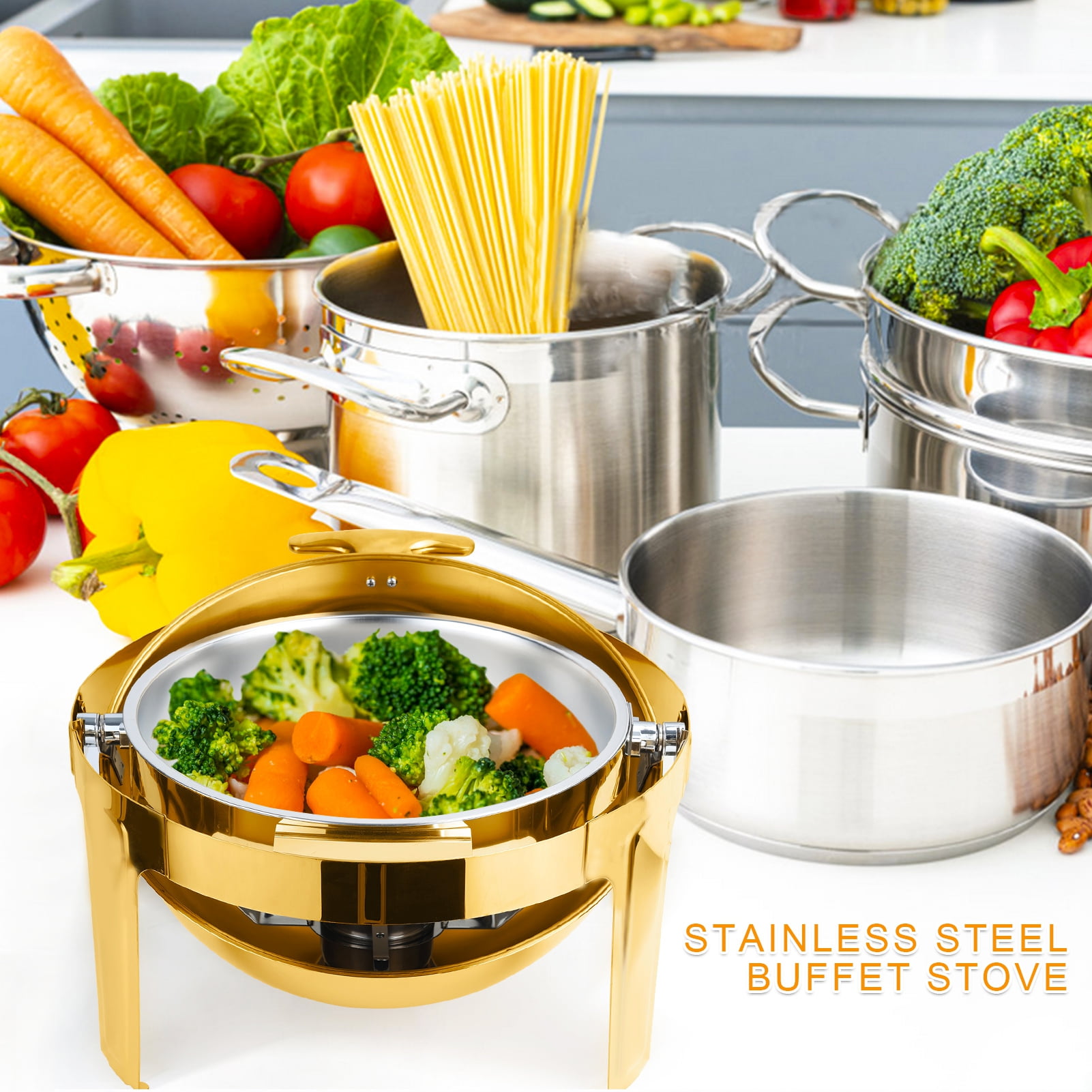 StarBay 9L Round Catering Food Warmers Chafing Dish Buffet Set ...