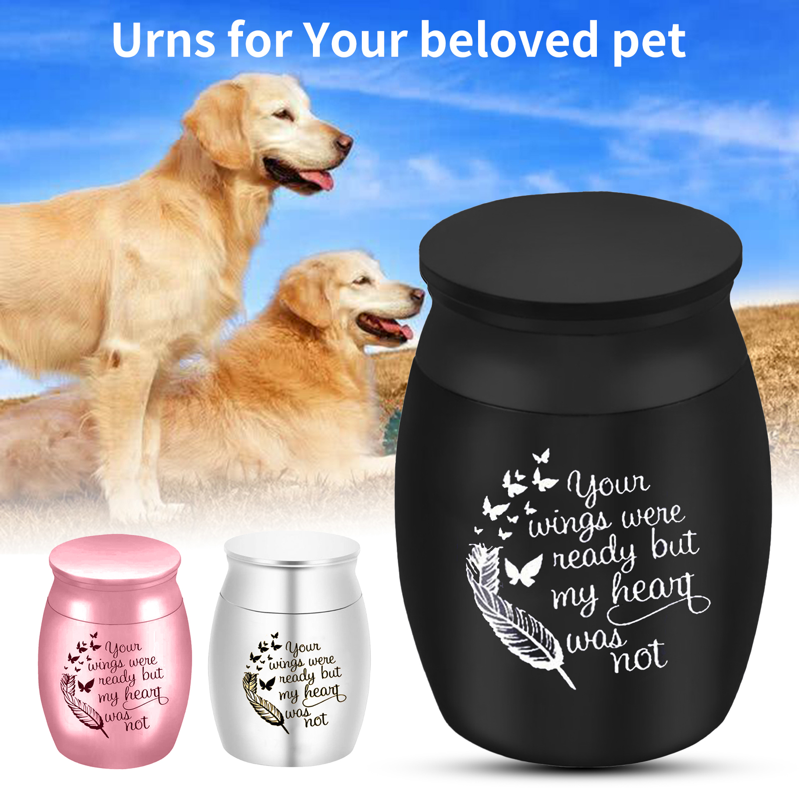 StarBay Ashes Casket Air Tight Pet Urn English Letters Metal Memory Box ...