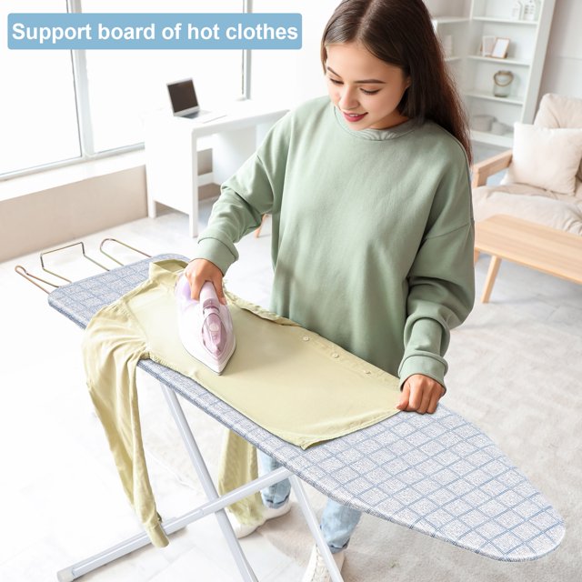 StarBay Blue Plaid Pattern Stable Iron Board Full-Size Foldable Ironing ...