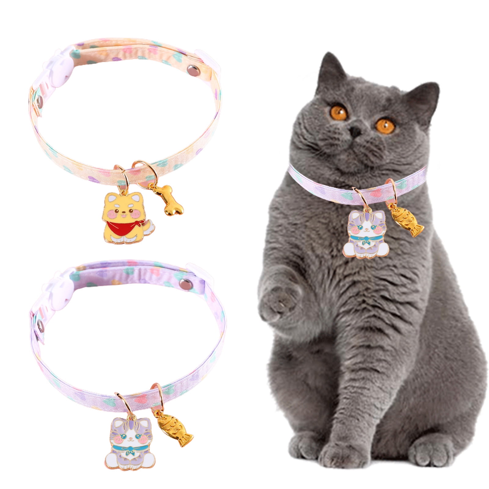 StarBay Cartoon Fishbone Dog Collar Double-Layer Anti-Choking ...