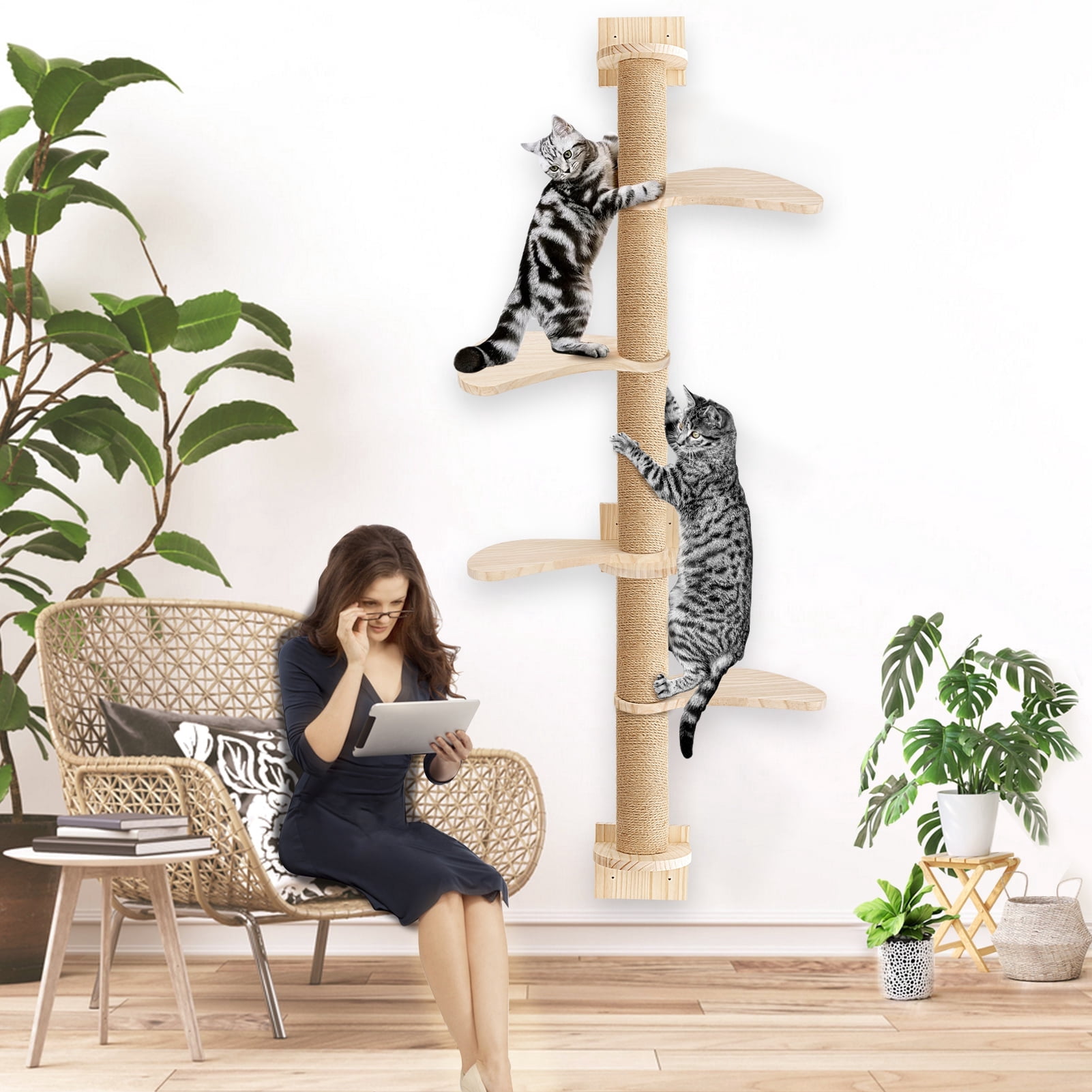 StarBay Cat Climbing Frame Cat Tree Tower Wall-Mounted Cat Scratching ...