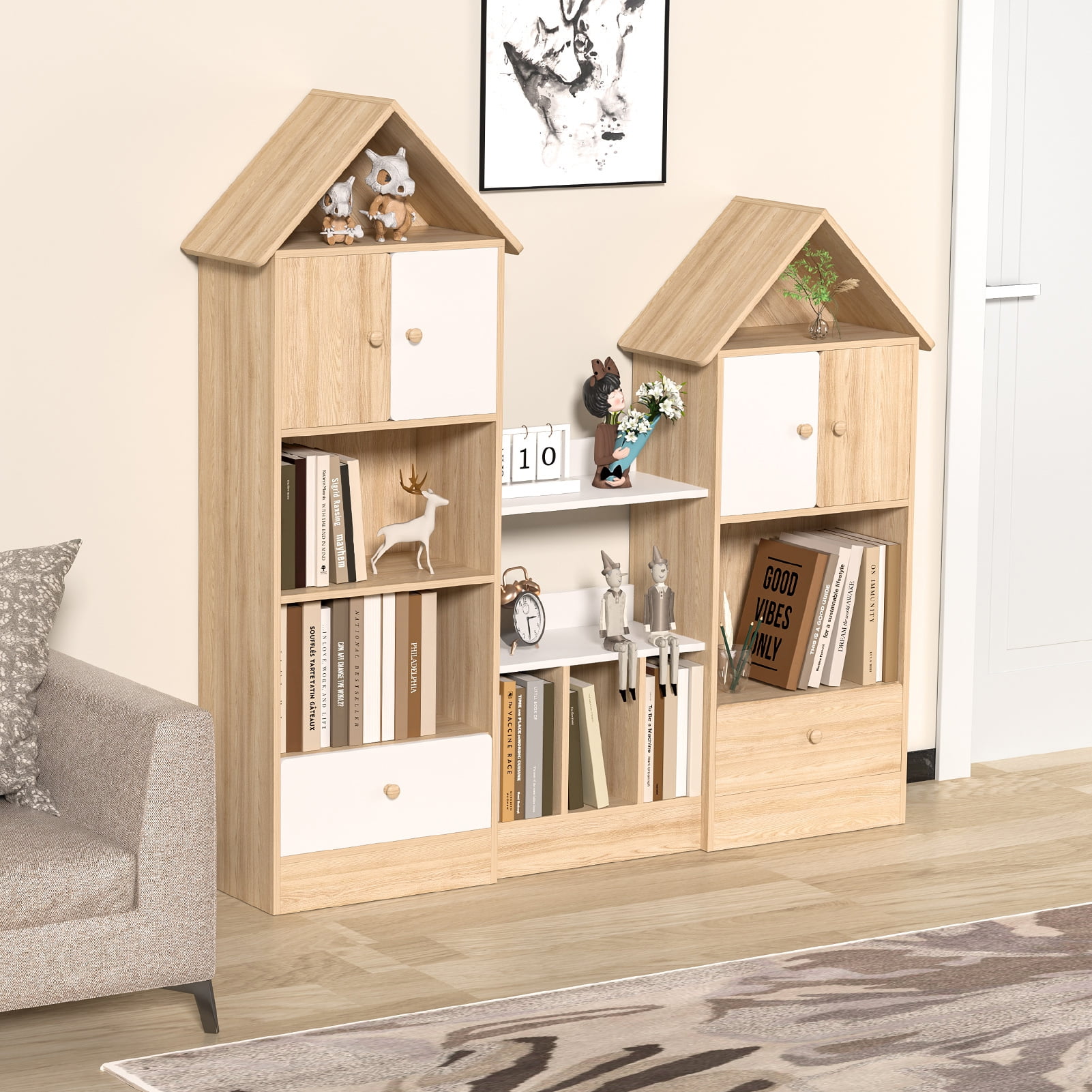 StarBay Combination Bookcase Geometric Bookshelf Castle Shaped Bookcase ...