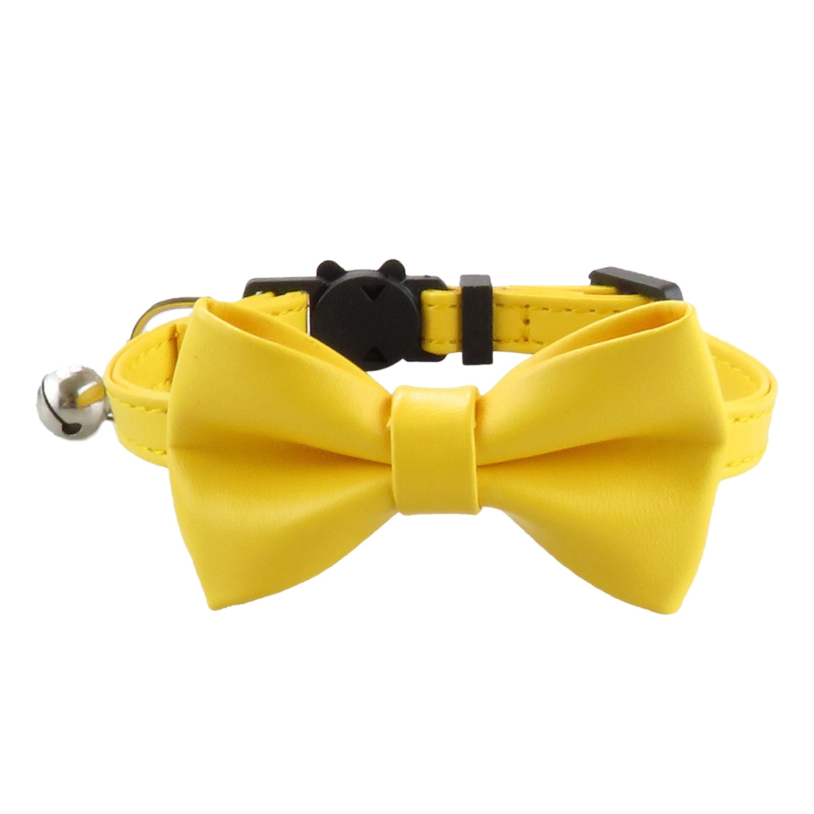 StarBay Faux Leather Bow Tie Collar Adjustable Copper Bell Accessory ...