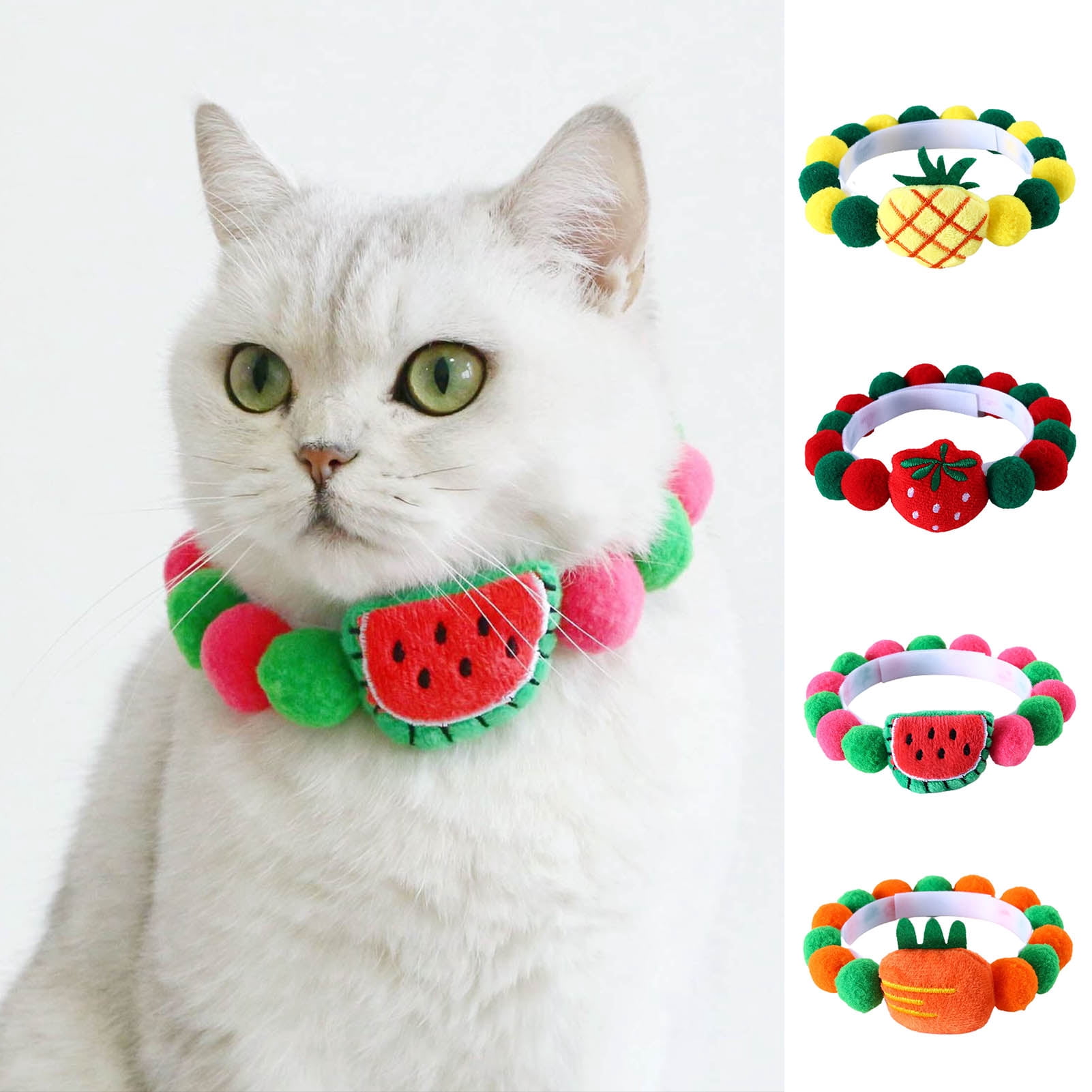 StarBay Fruit Series Plush Ball Collar Adjustable Kitten Dress-up ...