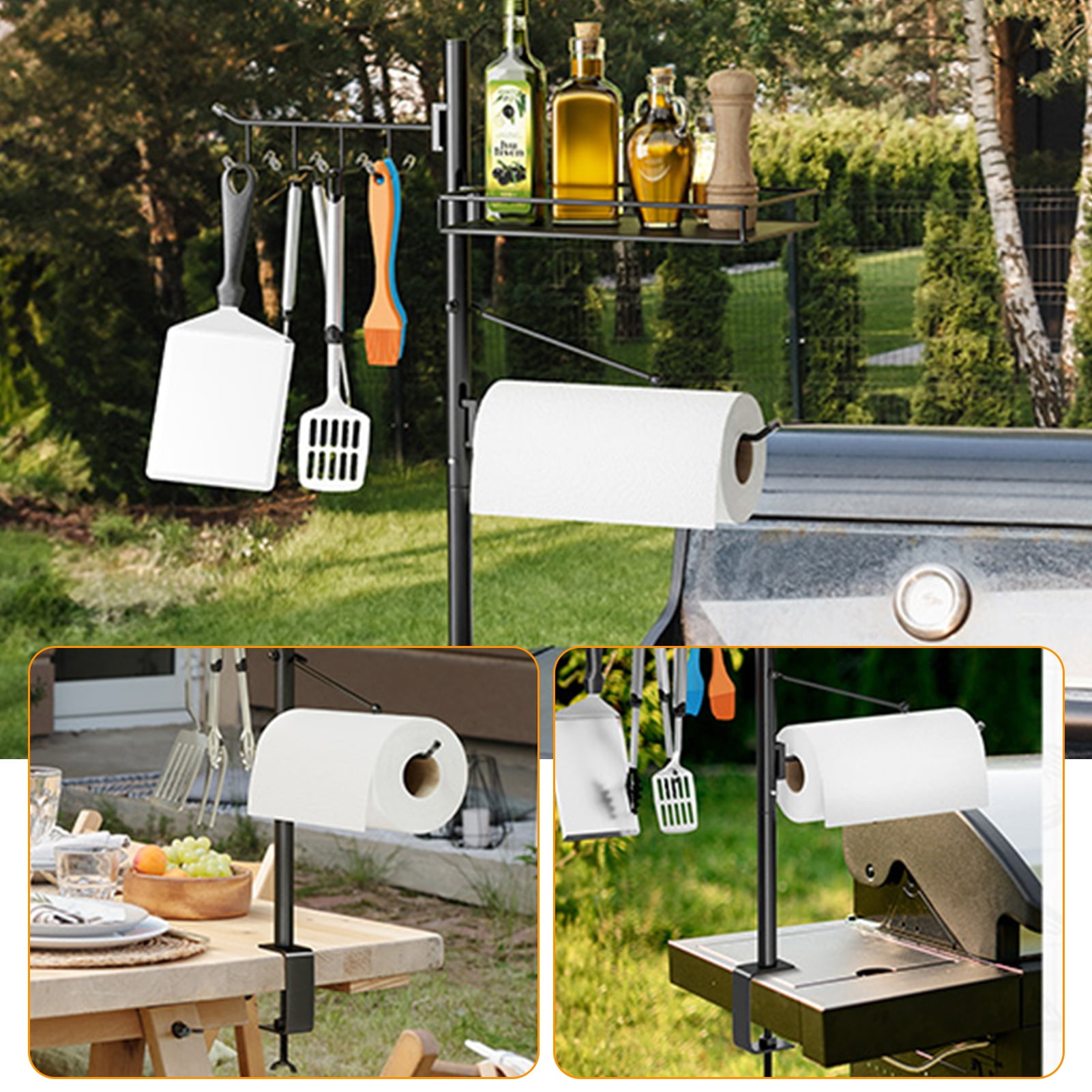 StarBay Griddle Accessory Caddy BBQ Tool Holder Stable C-Clamp Base ...