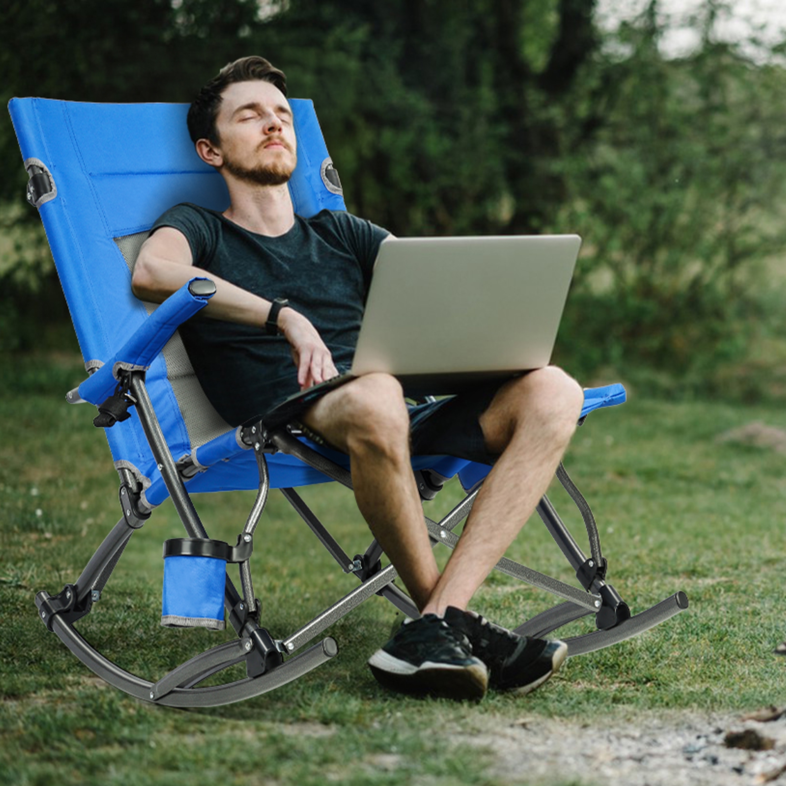 StarBay Lawn Chair Golf Chair Oversized Folding Rocking Camping Chair ...