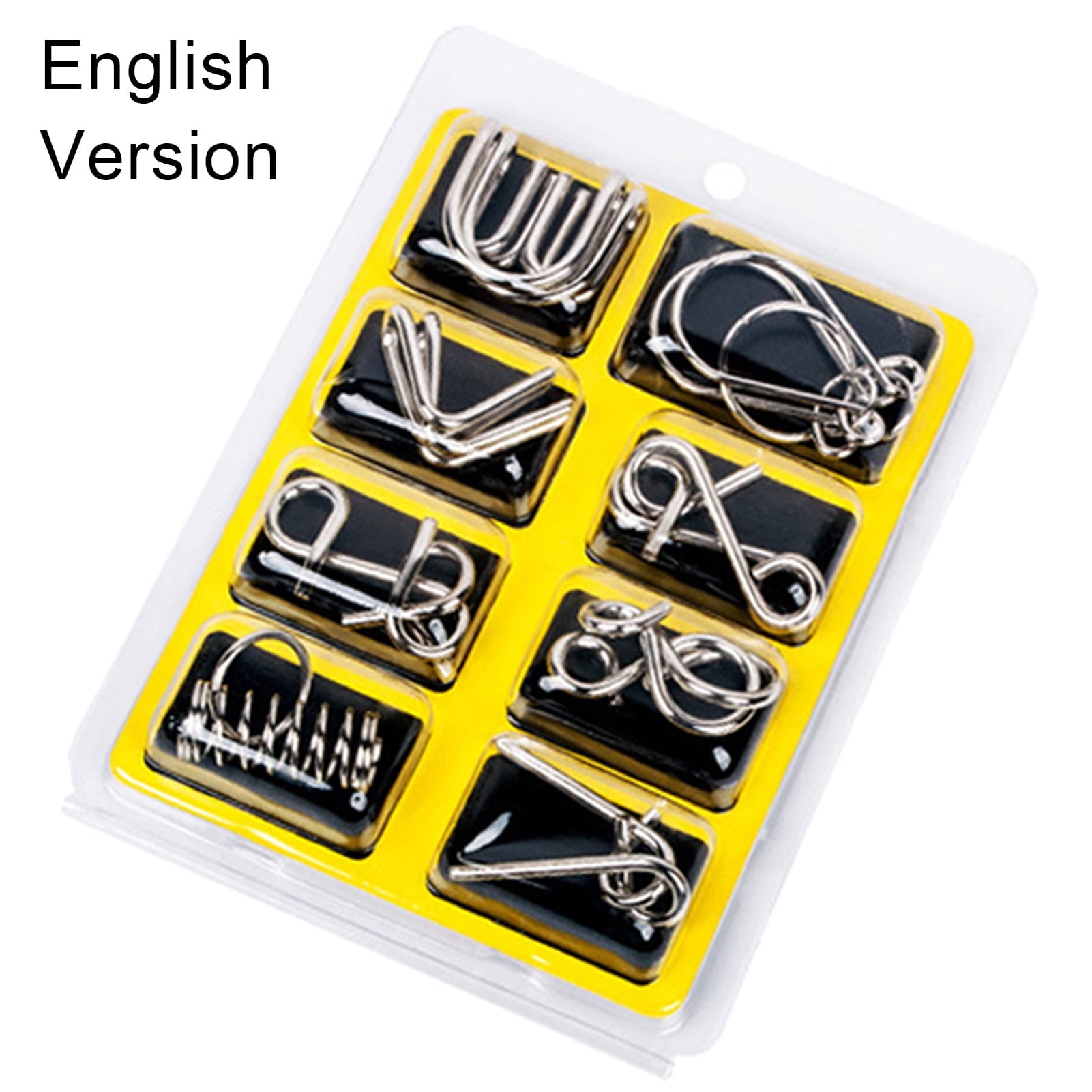 StarBay Mind Puzzle 8Pcs/Set Metal Wire Puzzle Educational Carbon Steel ...