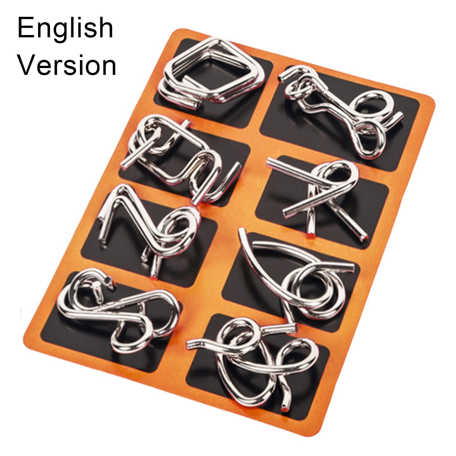 StarBay Mind Puzzle 8Pcs/Set Metal Wire Puzzle Educational Carbon Steel ...