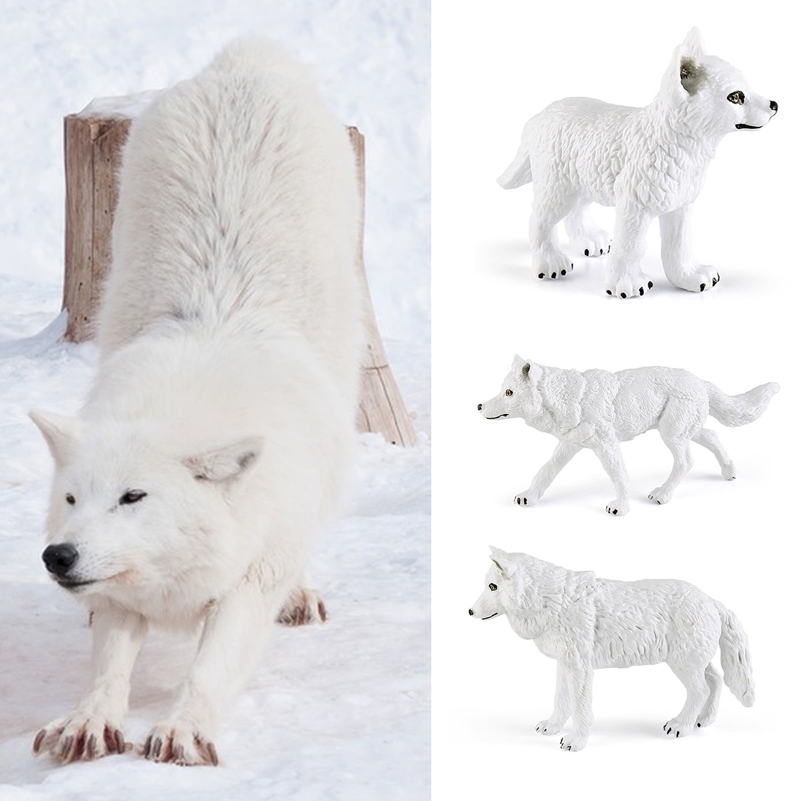 StarBay Miniature Figurine Arctic Wolf Model Various Realistic White ...