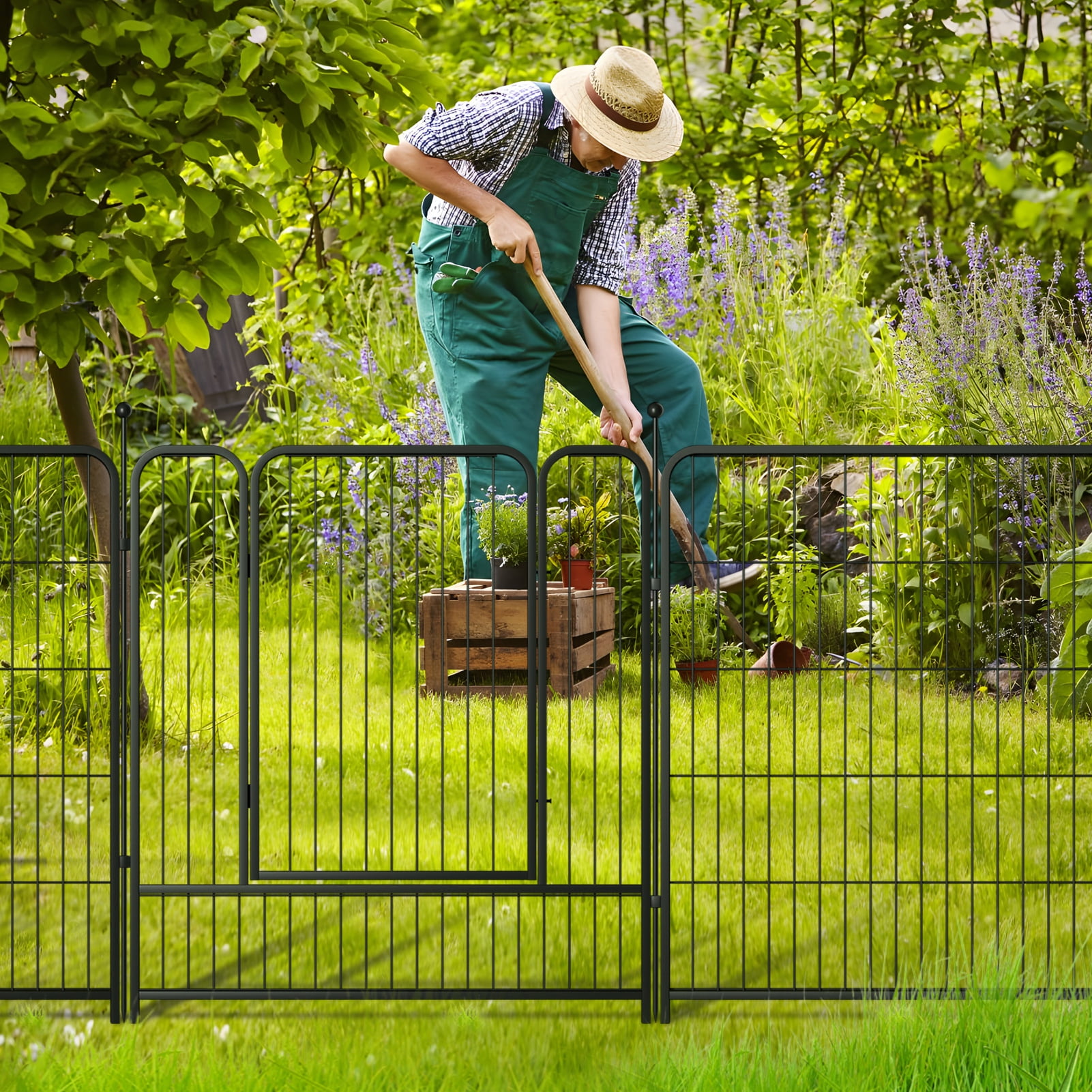 StarBay Pet Fence, Outdoor, Modular 40in x 23ft, with door, for yard ...