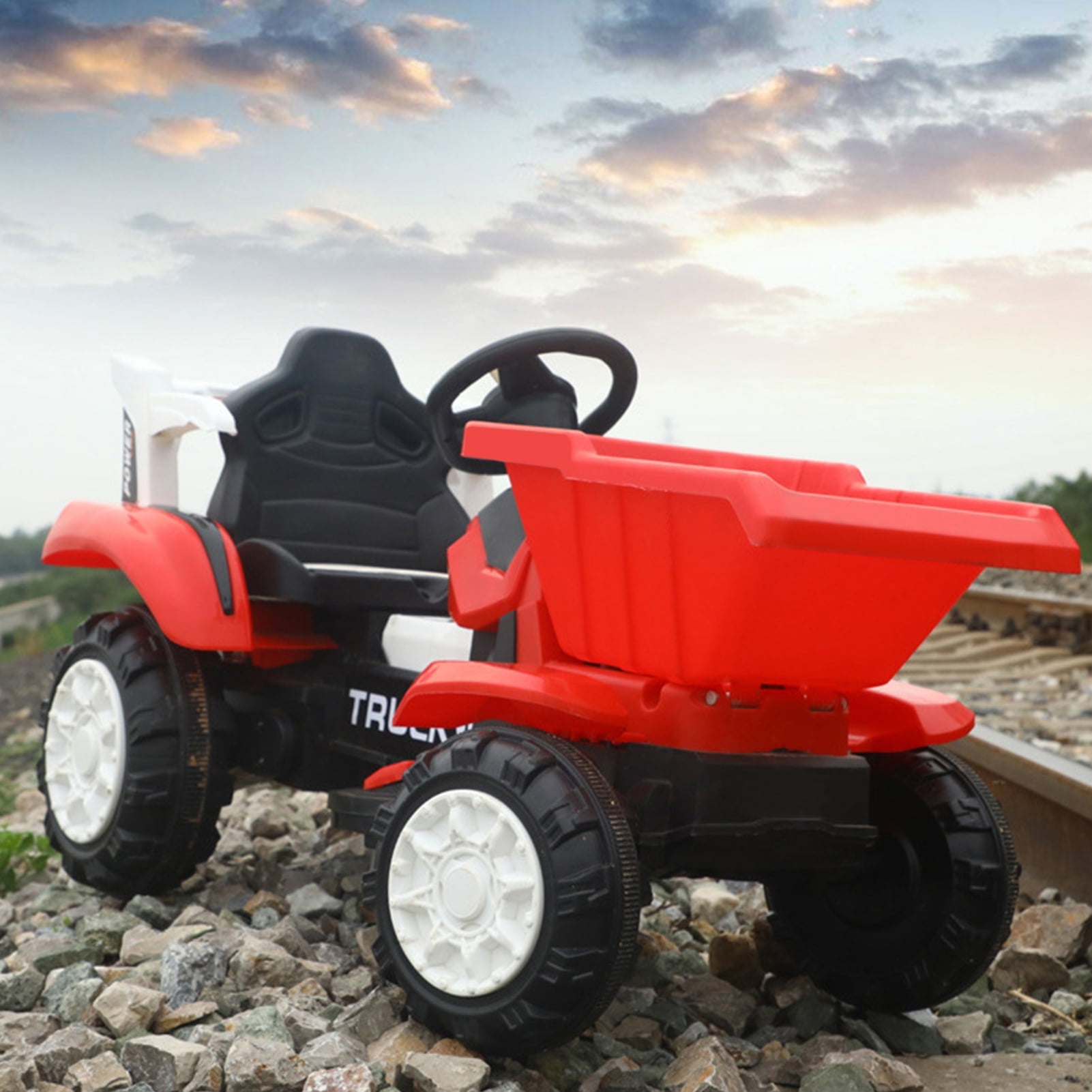 StarBay Red Electric Construction Vehicle Built-in Battery Ride on ...