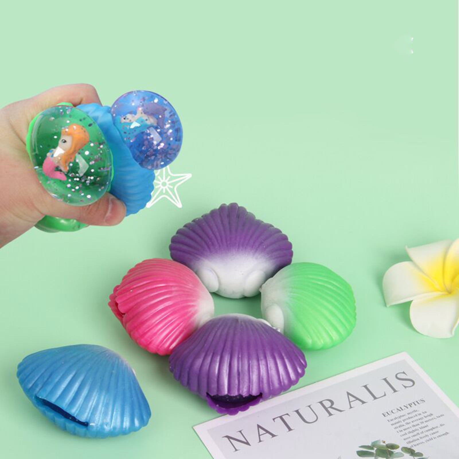 StarBay Relieve Stress Mermaid Squeeze Toy Simulation Seashells Soft ...