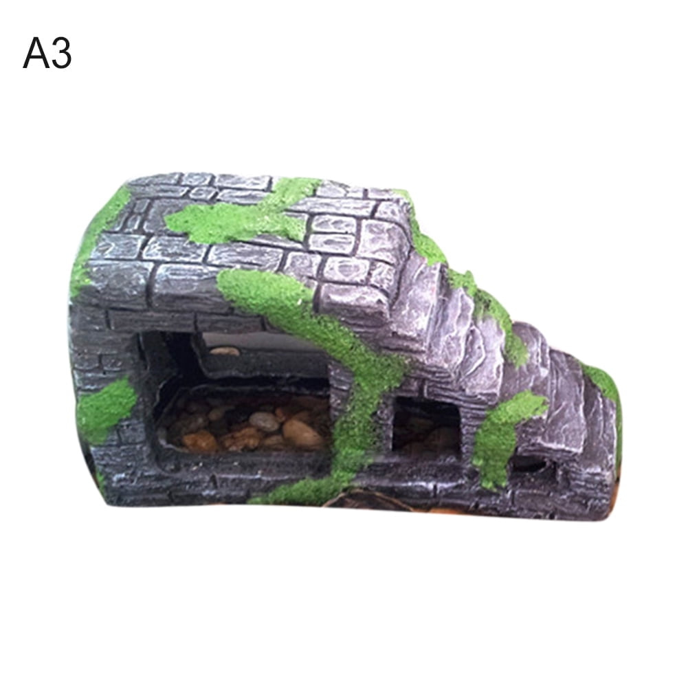 StarBay Resin Step Climbing Terrace Island Reptile Hide Point Aquarium ...