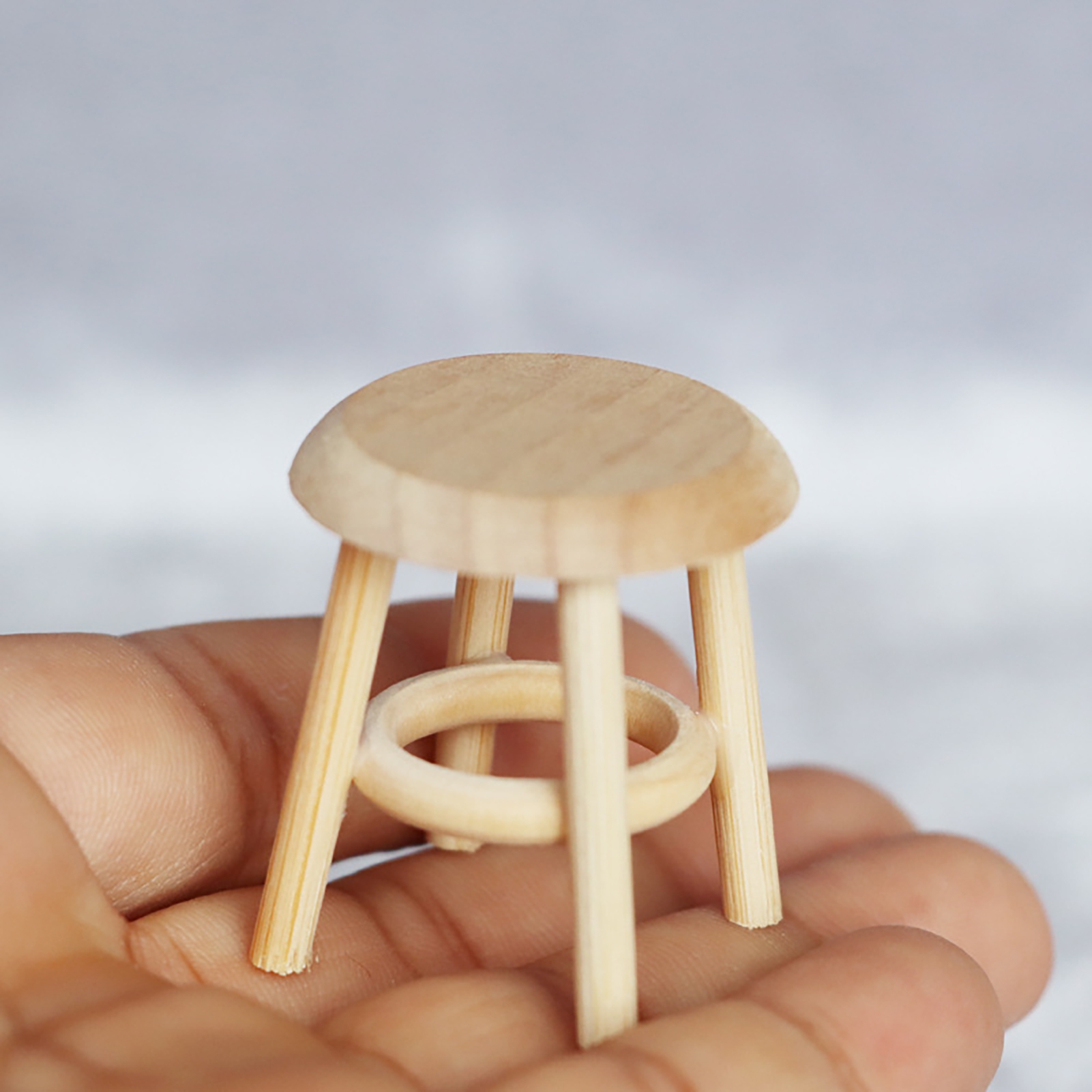 StarBay Stool Lightweight Mini DIY 1:12 Miniature Dollhouse Stool for ...