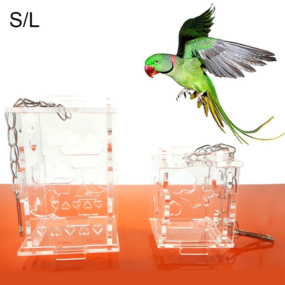 StarBay Storage Container Clear Pet Bird Parrot Hanging Foraging Cage ...
