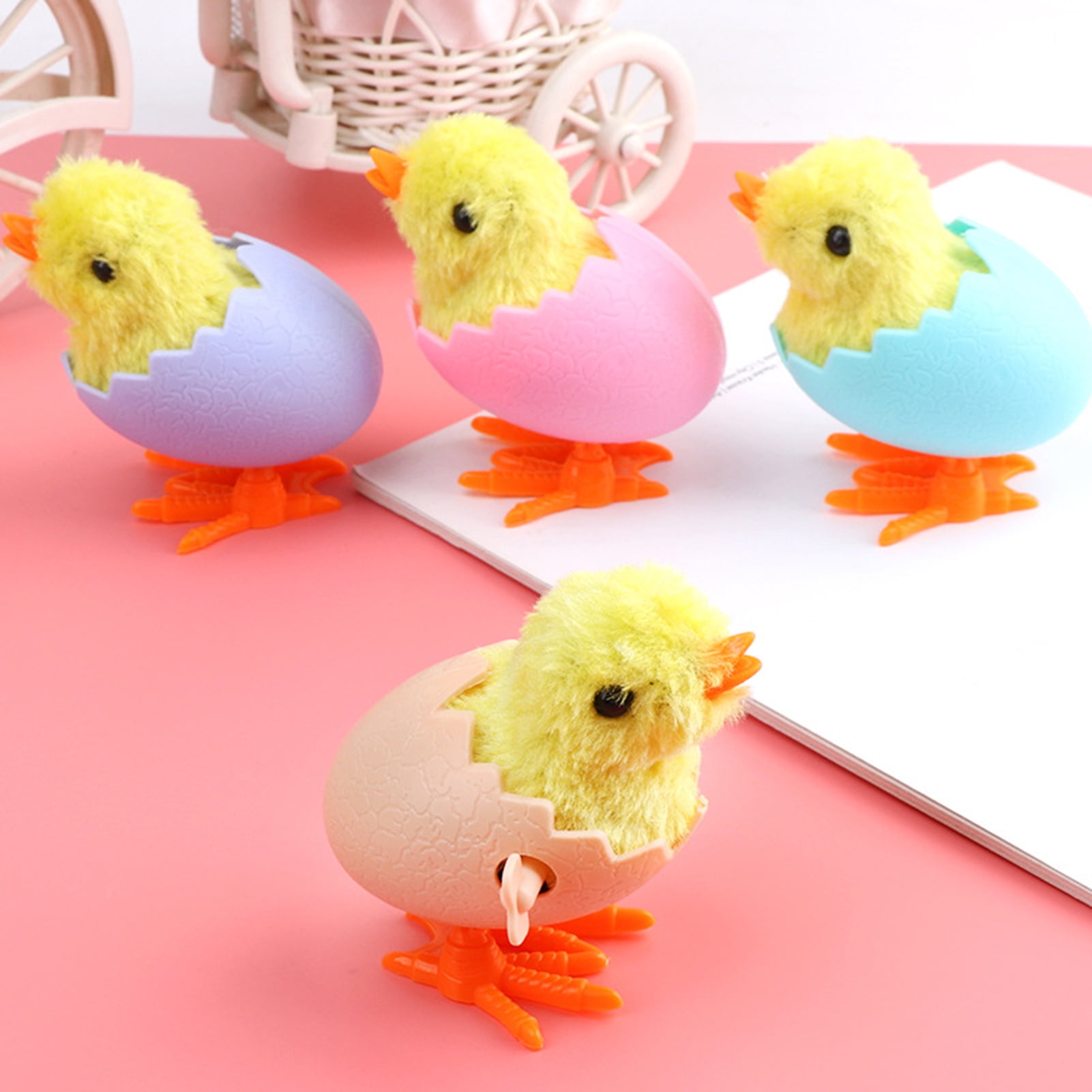 StarBay Vivid Appearance Clockwork Chicks Fluffy Wind-up Jumping Plush ...