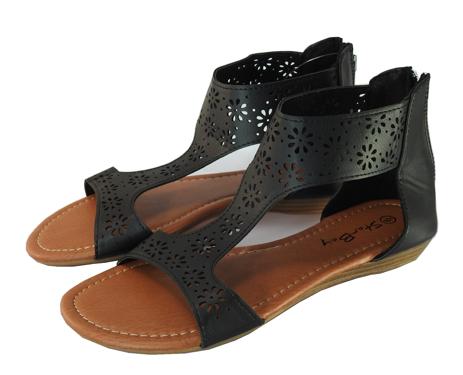 StarBay Women's Fashion Hollow-Carved Design Ankle High Back Zipper ...