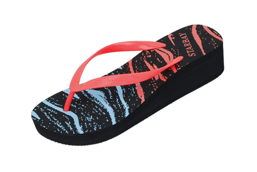 StarBay Women's Neon Waves Platform Wedges in Coral Sea - Walmart.com