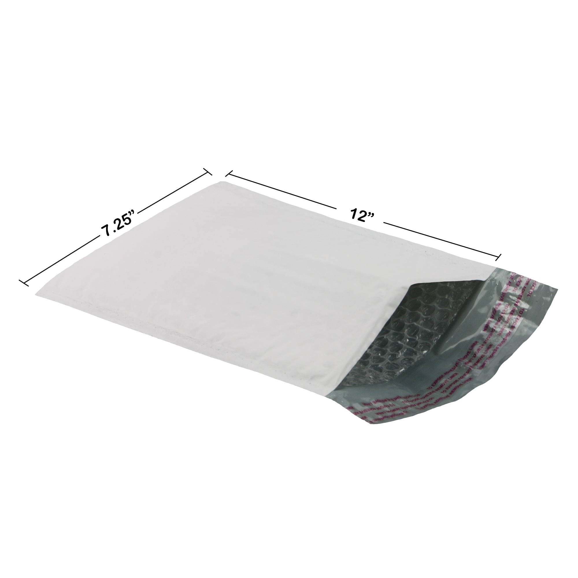 StarBoxes 50 Poly Bubble Mailer Padded Bags 7.25x12" - #1 White Self ...