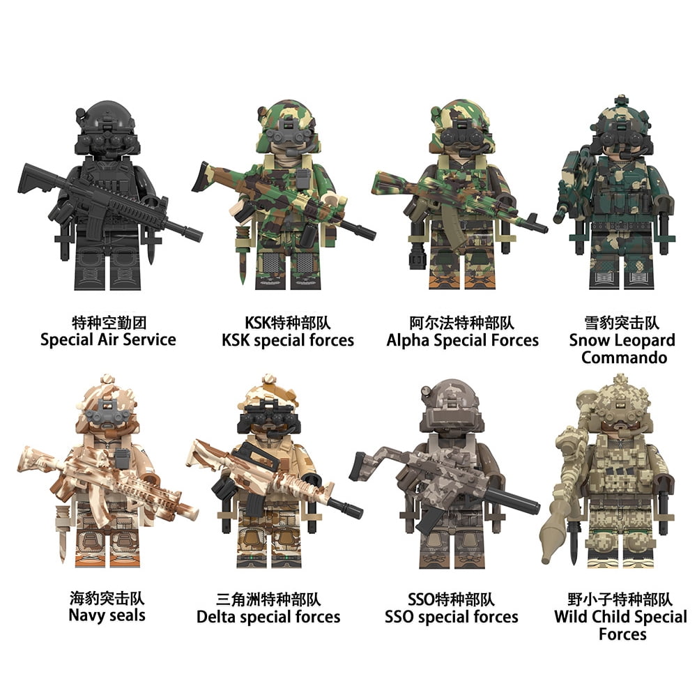 StarBuild 8PCS Tactical Special Forces Equipment Inspired Mini Figures ...