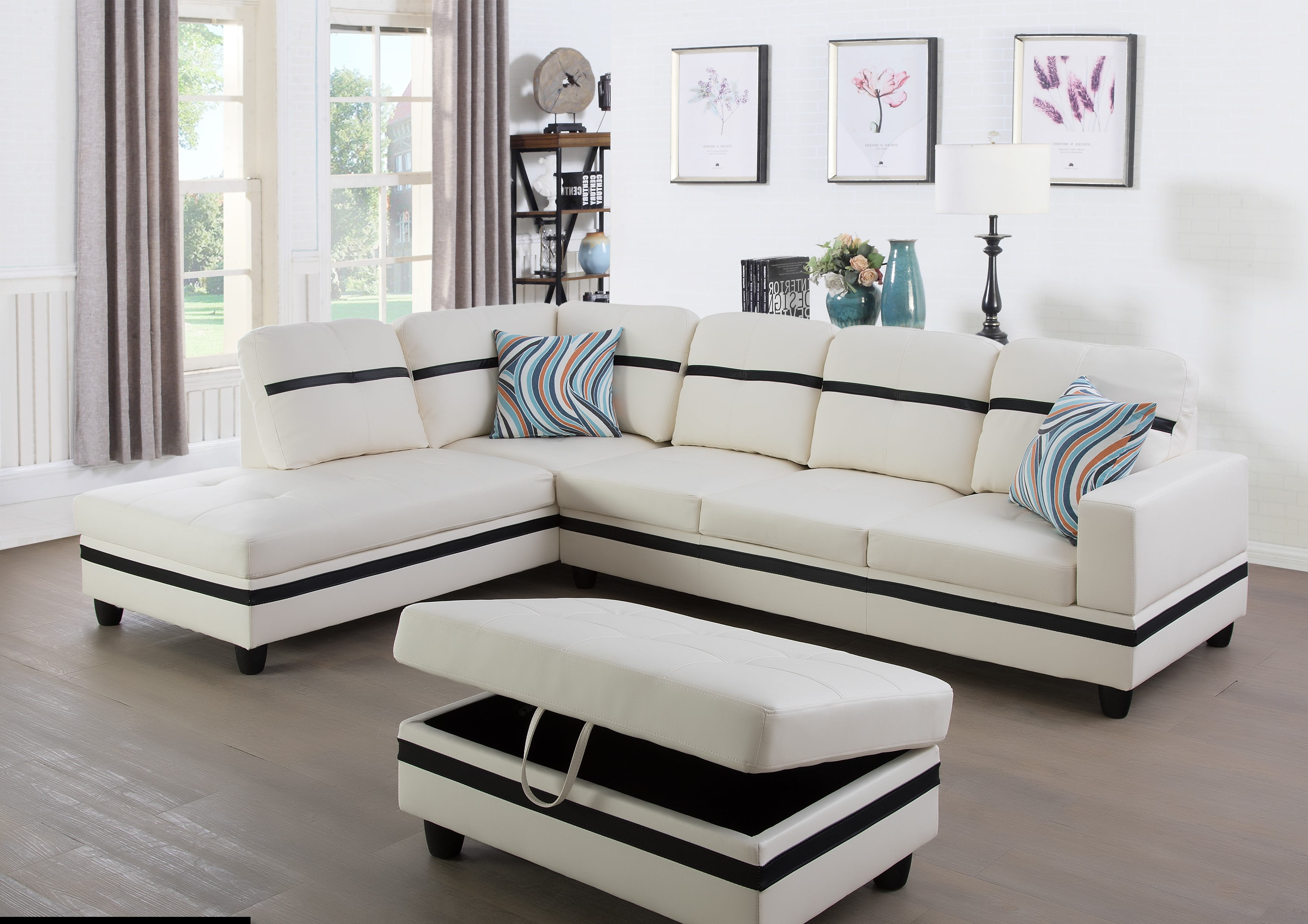 StarHomeLiving Left Facing Sectional Sofa w/ottoman Left Facing ...