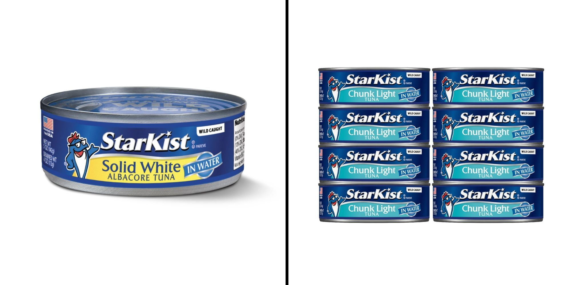 StarKist Chunk Light Tuna in Water 5 oz Pack of 8 & Solid White ...