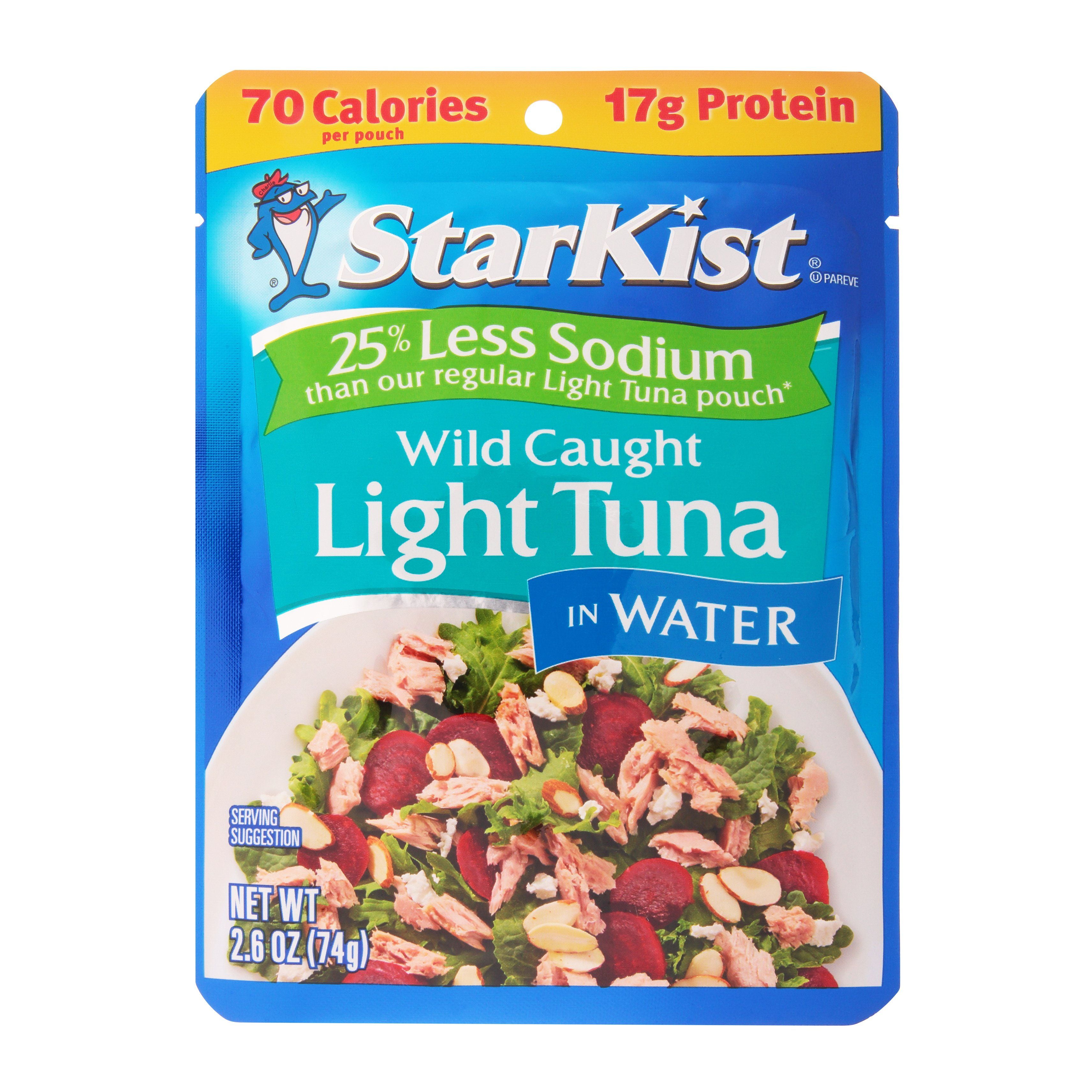 StarKist Reduced Sodium Light Tuna in Water Pouch - 2.6 oz Package May ...