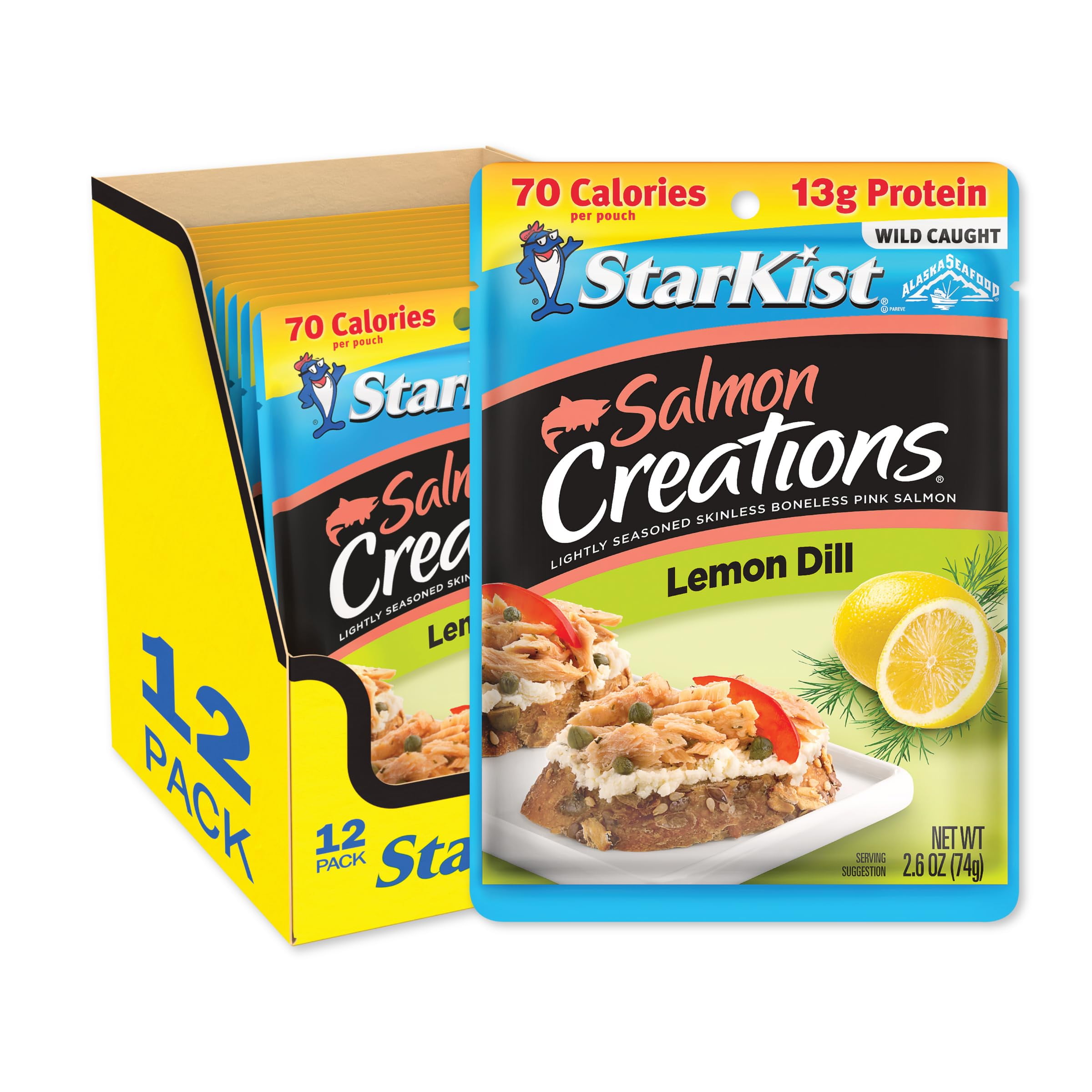 StarKist Salmon Creations Lemon Dill - KKS1 2.6 oz Pouch (Pack of 12 ...