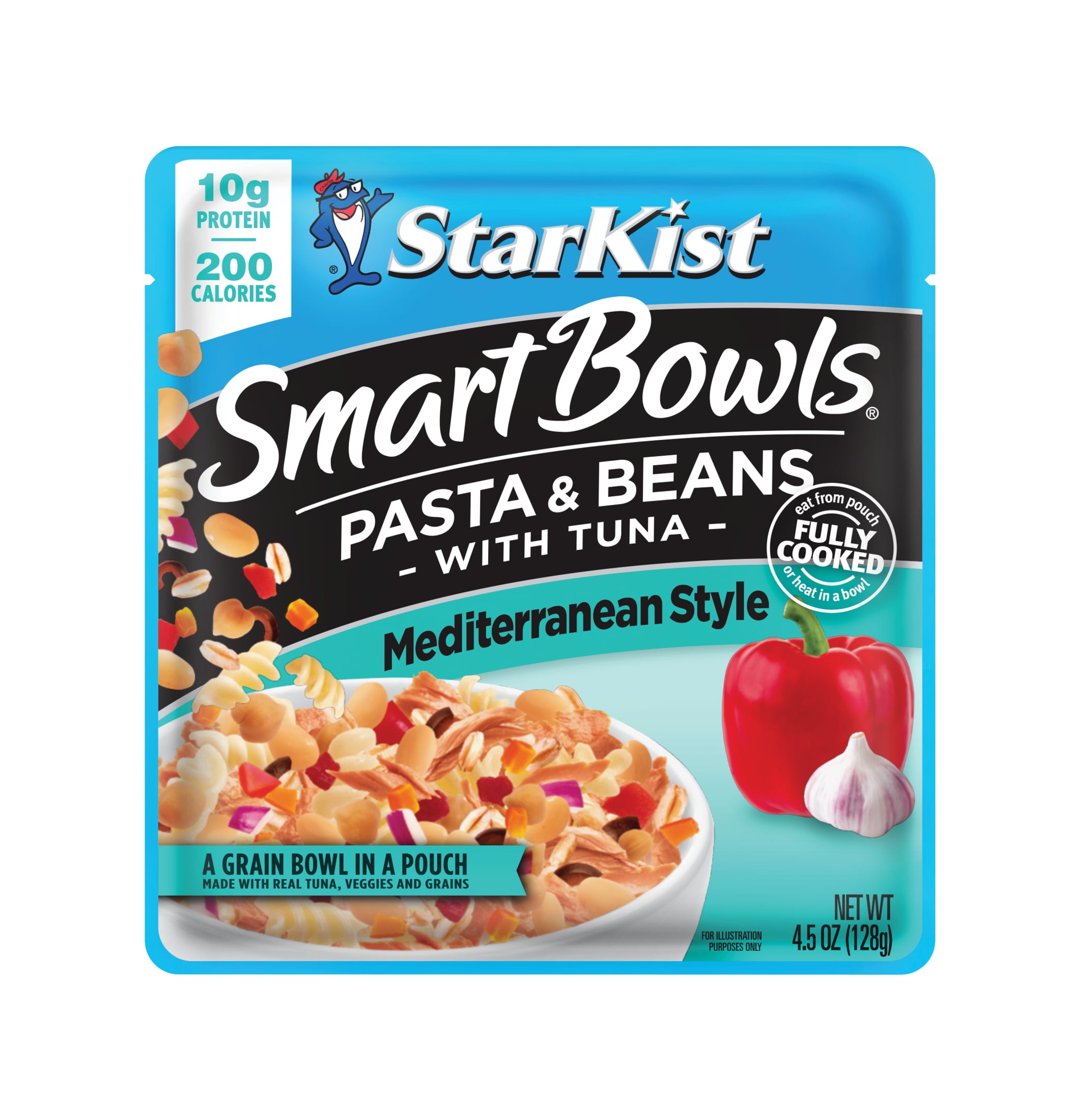 StarKist Smart Bowls with Tuna, Pasta and Beans, Mediterranean, 10g Protein, 4.5 oz Pouch ...