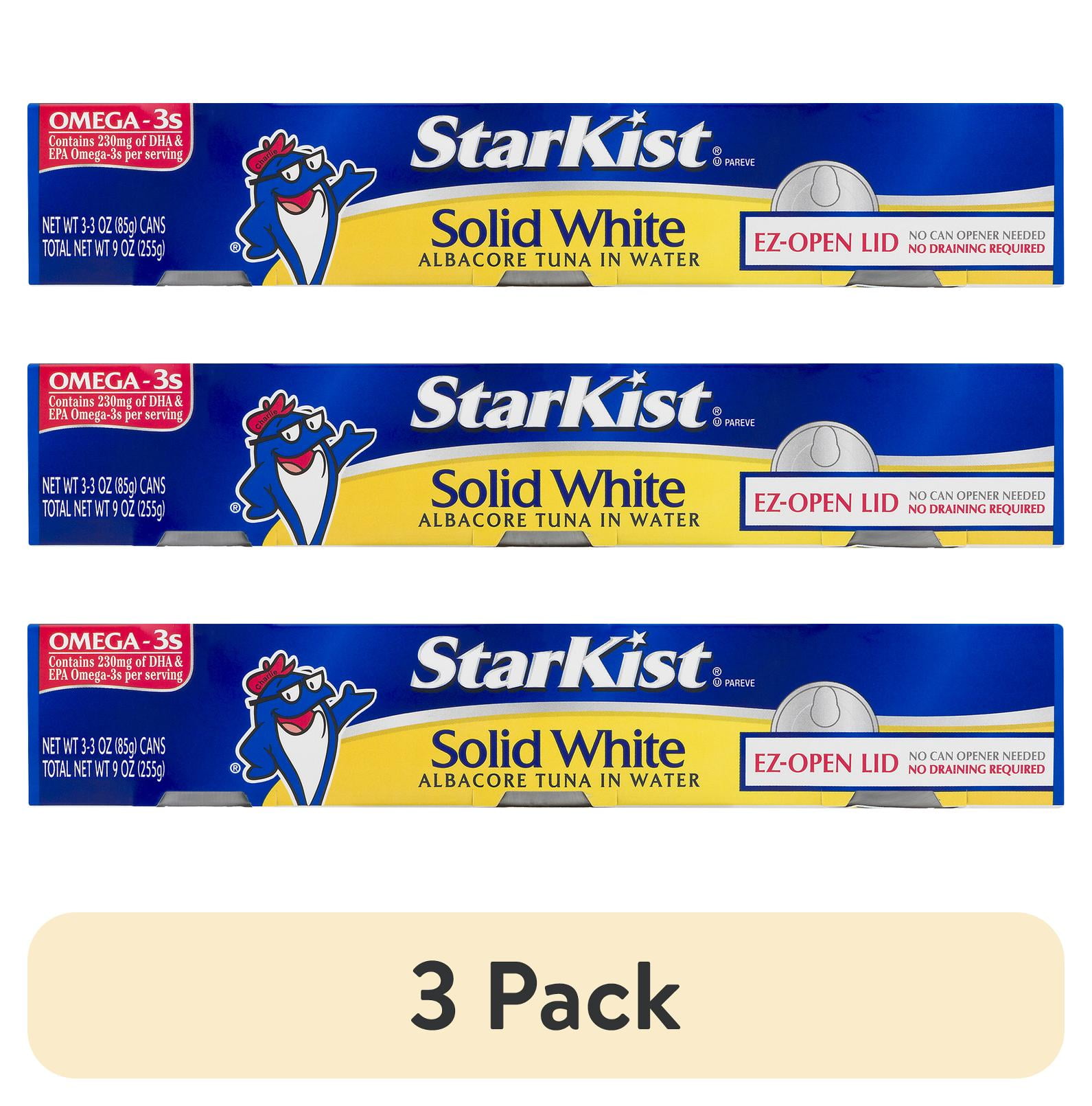 (3 pack) StarKist Solid White Albacore Tuna in Water, 3 oz, 3 Cans ...