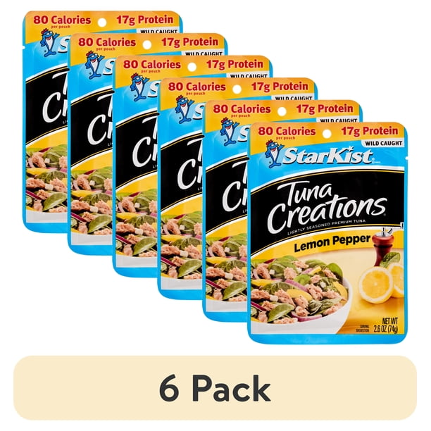 (6 pack) StarKist Tuna Creations, Lemon Pepper, 2.6 oz Pouch - Walmart ...